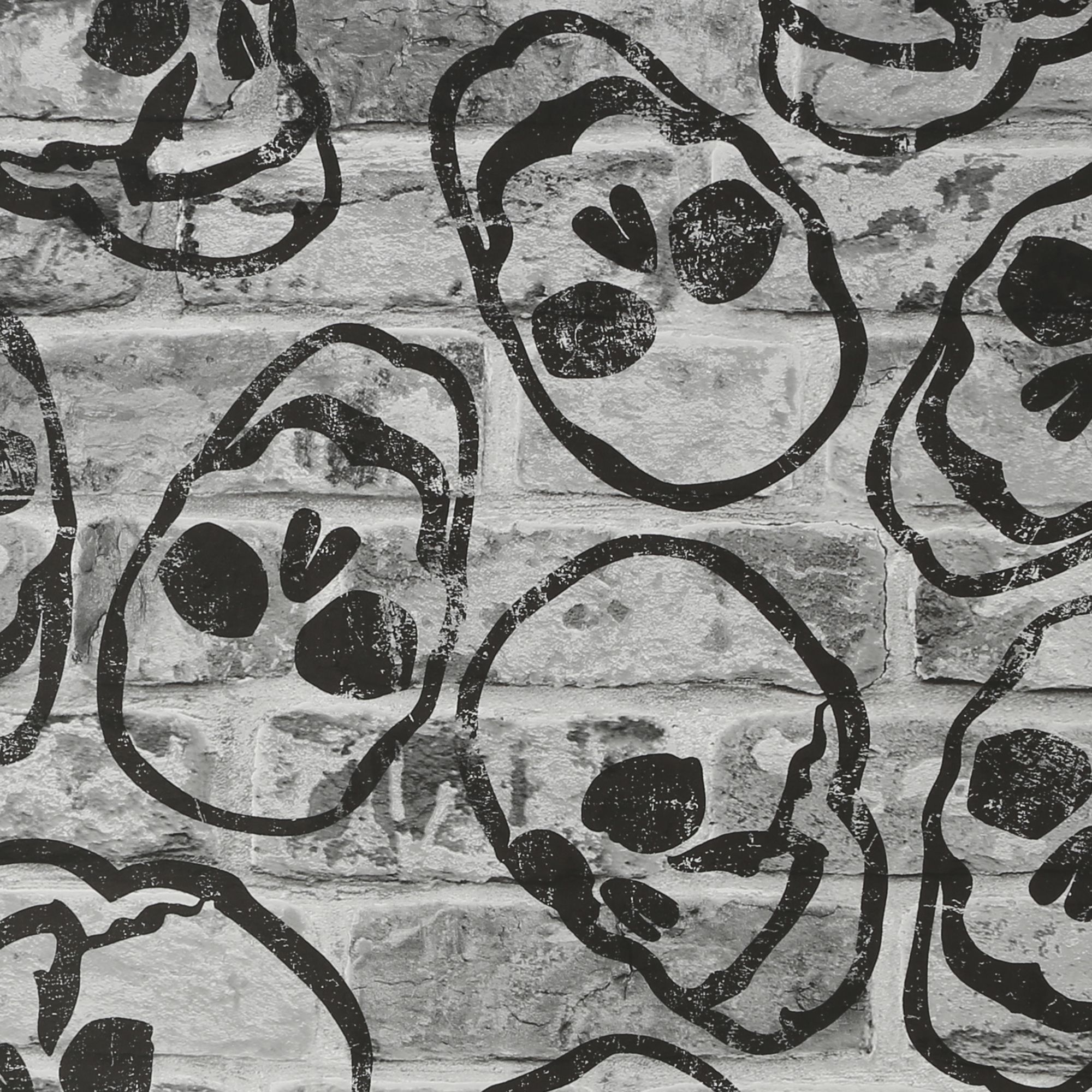 Fresco Grey Skull wall Smooth Wallpaper