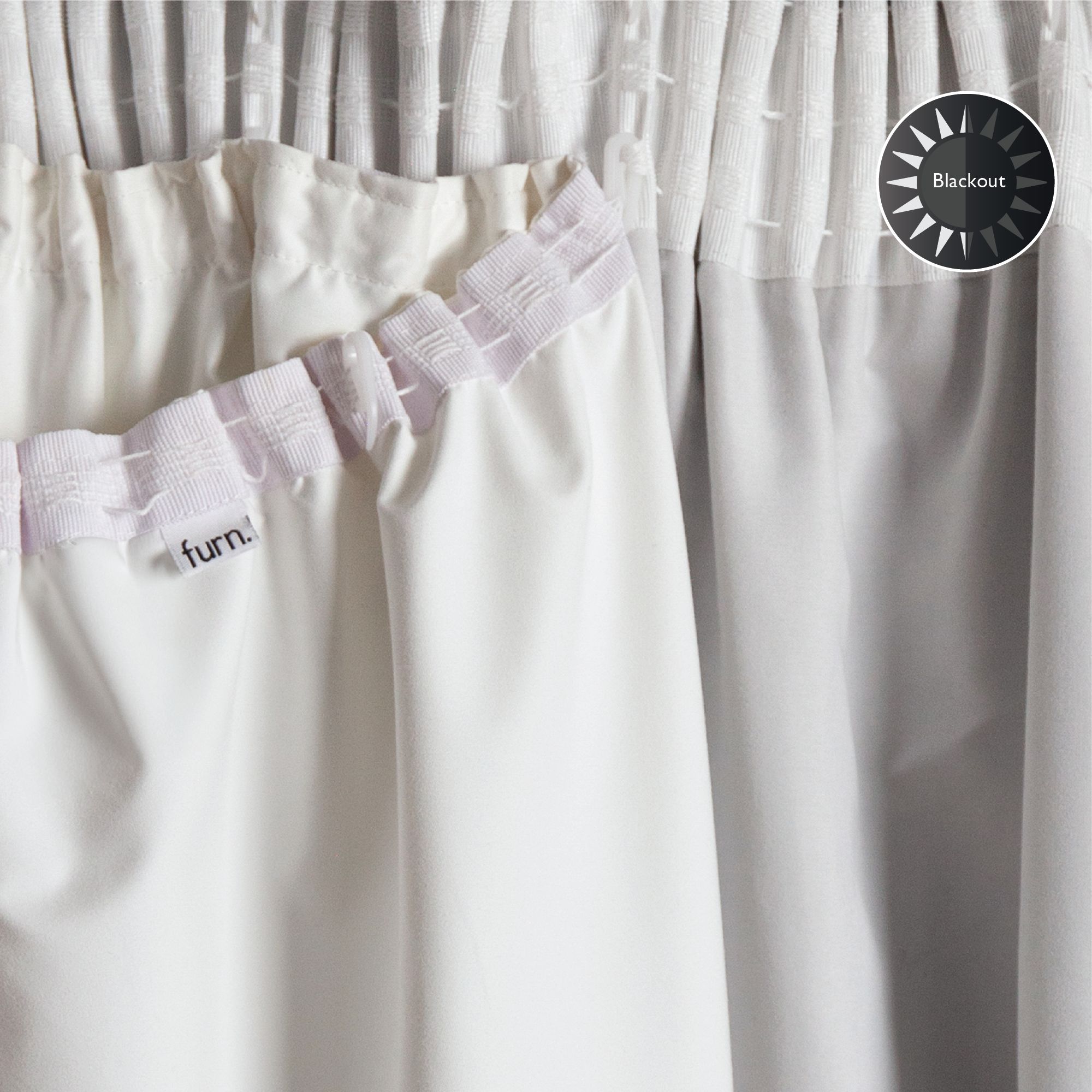 furn. Blackout Pencil pleat Curtain lining Pair, (L) 224cm x (W) 216cm