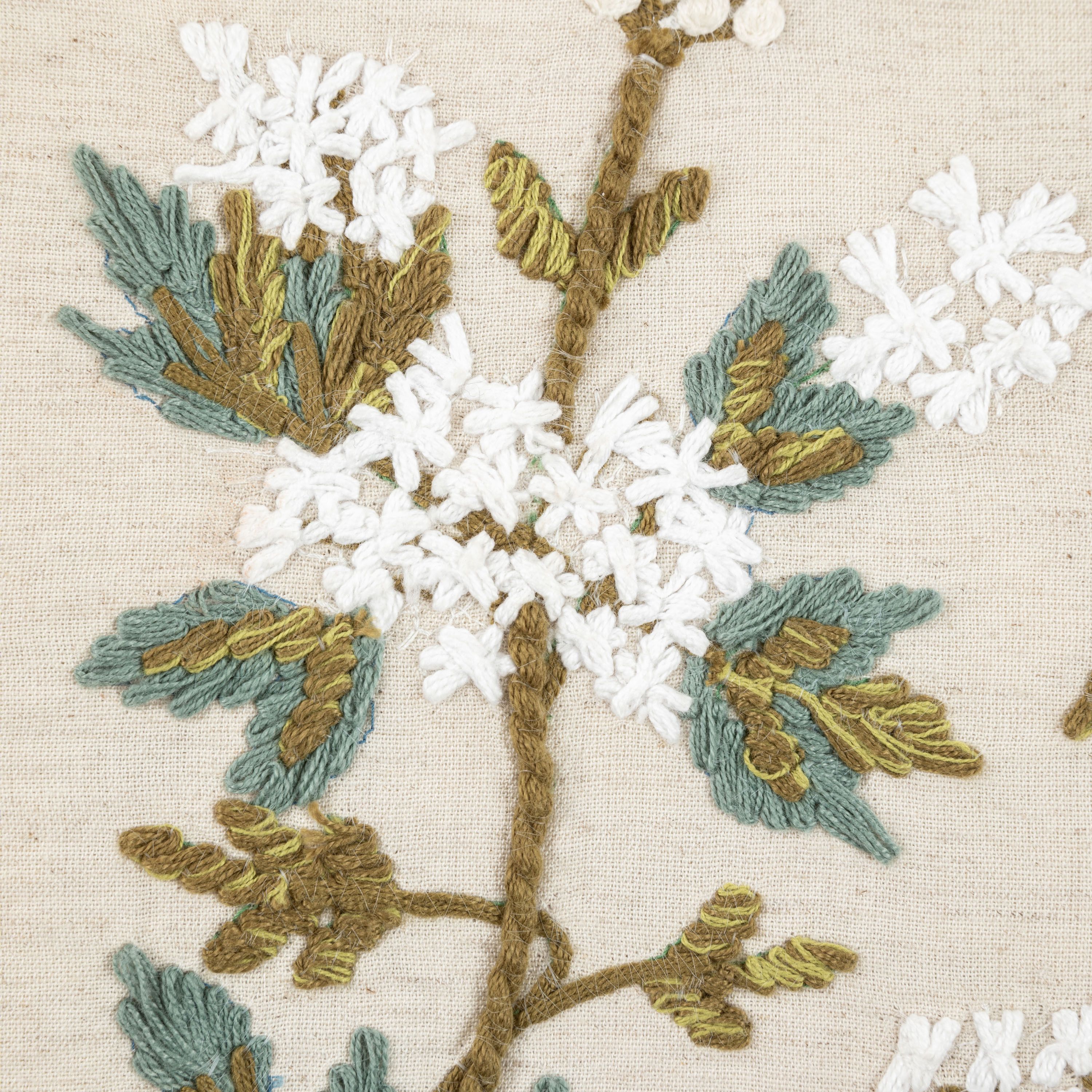 Gallery™ Cream Flower Embroidered effect Indoor Cushion, (L)50cm x (W)50cm