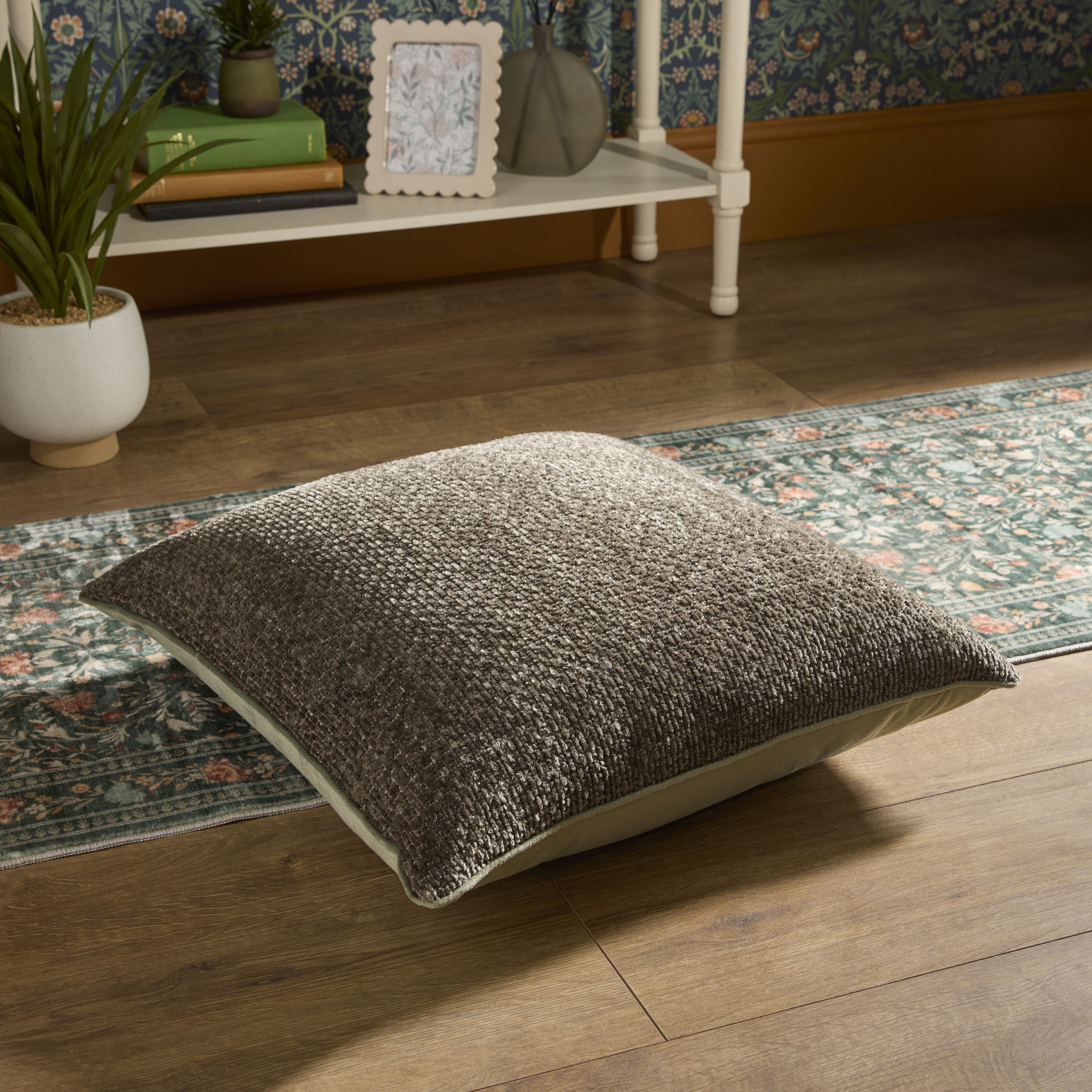 Gallery™ Olive Textured Chenille effect Indoor Cushion, (L)50cm x (W)50cm