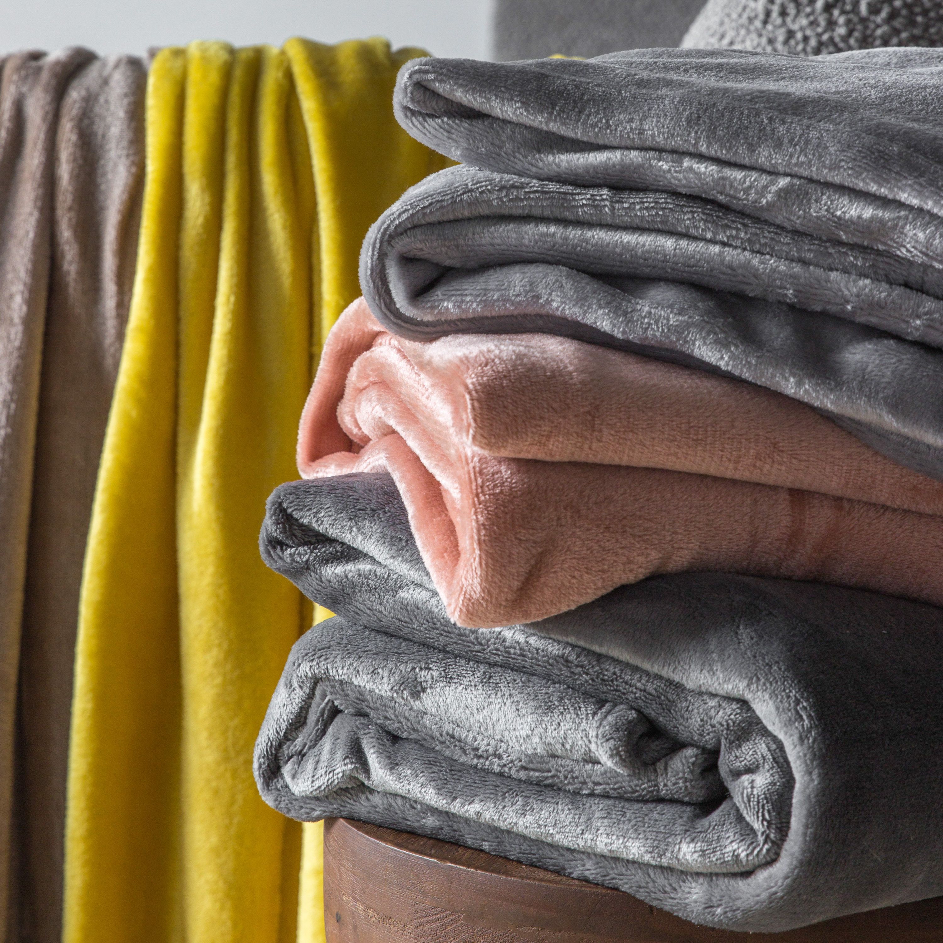 Gallery™ Silver Flannel Fleece Throw