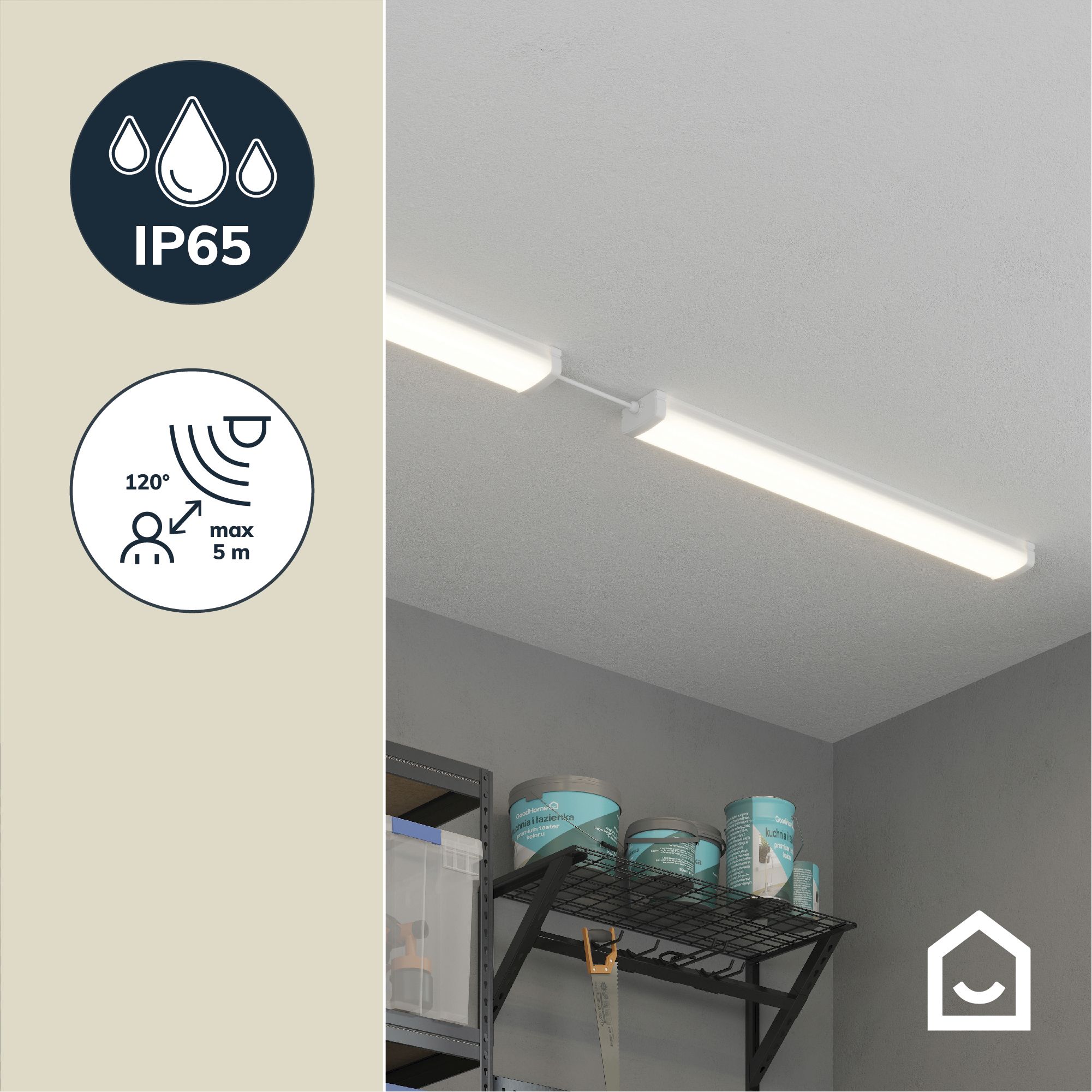 Gallius Neutral white Integrated LED Batten 37W 4200lm (L)1.2m