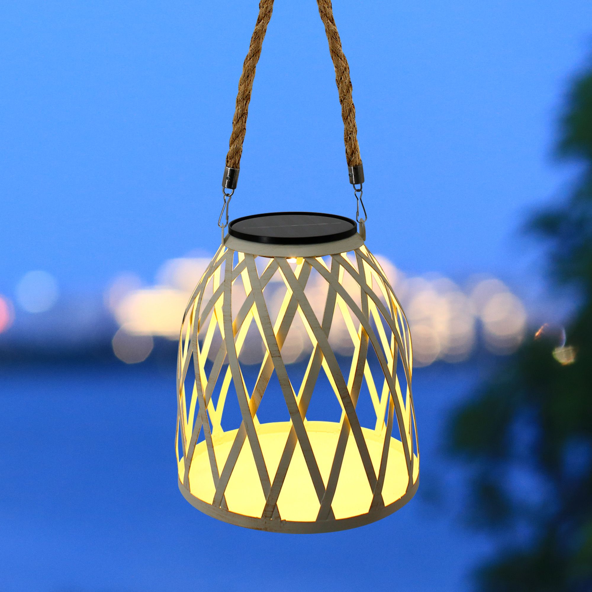 Gamasa White Brushed effect Solar-powered Integrated LED Outdoor ...