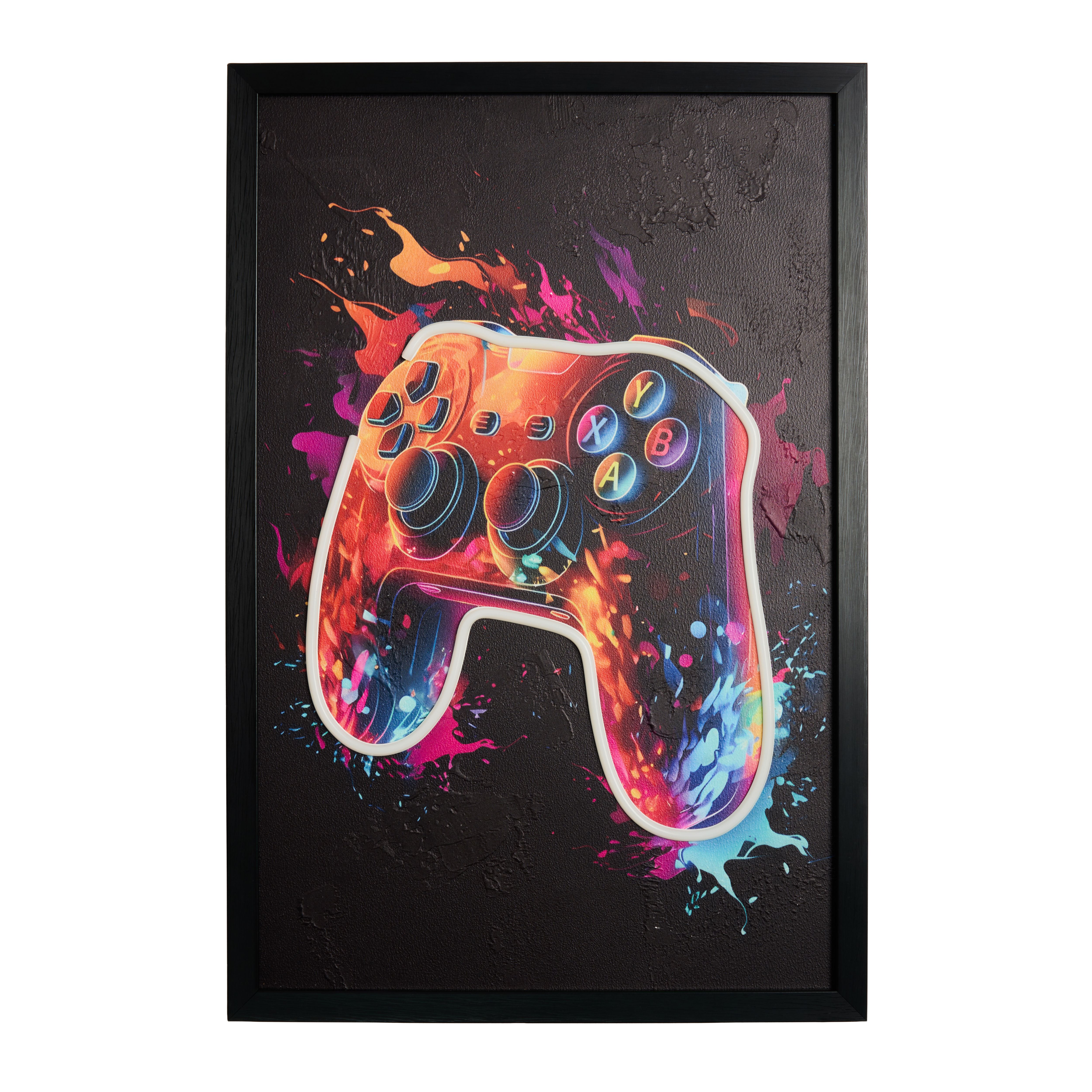 Gaming Neon Matt Multicolour Paint effect Plug-in LED Wall light