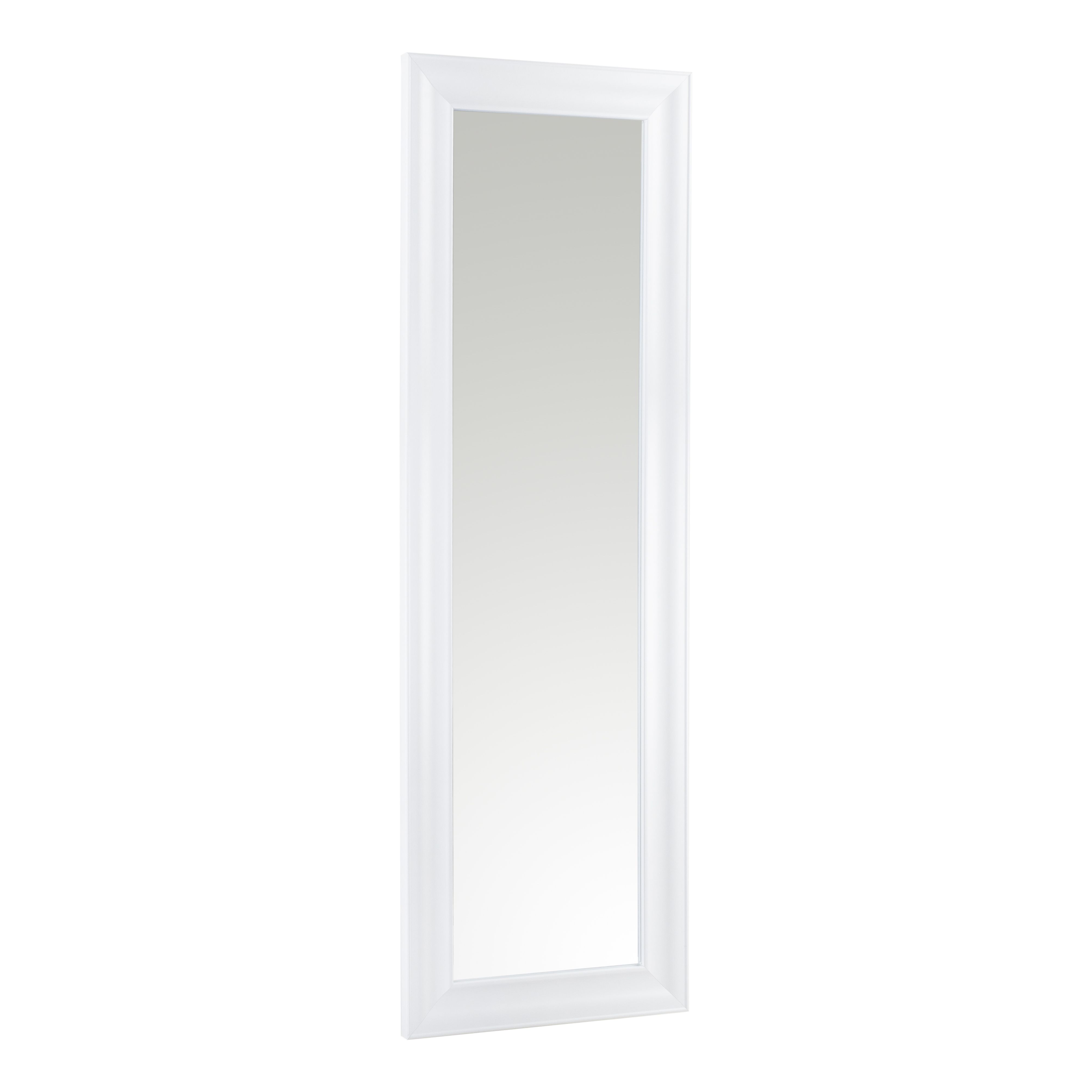 Ganji White Curved Rectangular Wall-mounted Framed Mirror, (H)133cm (W ...