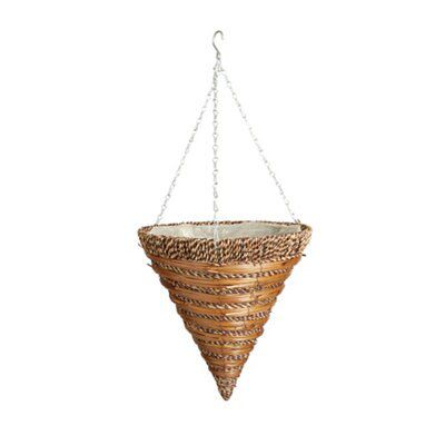 Gardman Sisal Rope & fern cone Rope Hanging basket, 35.56cm | DIY at B&Q
