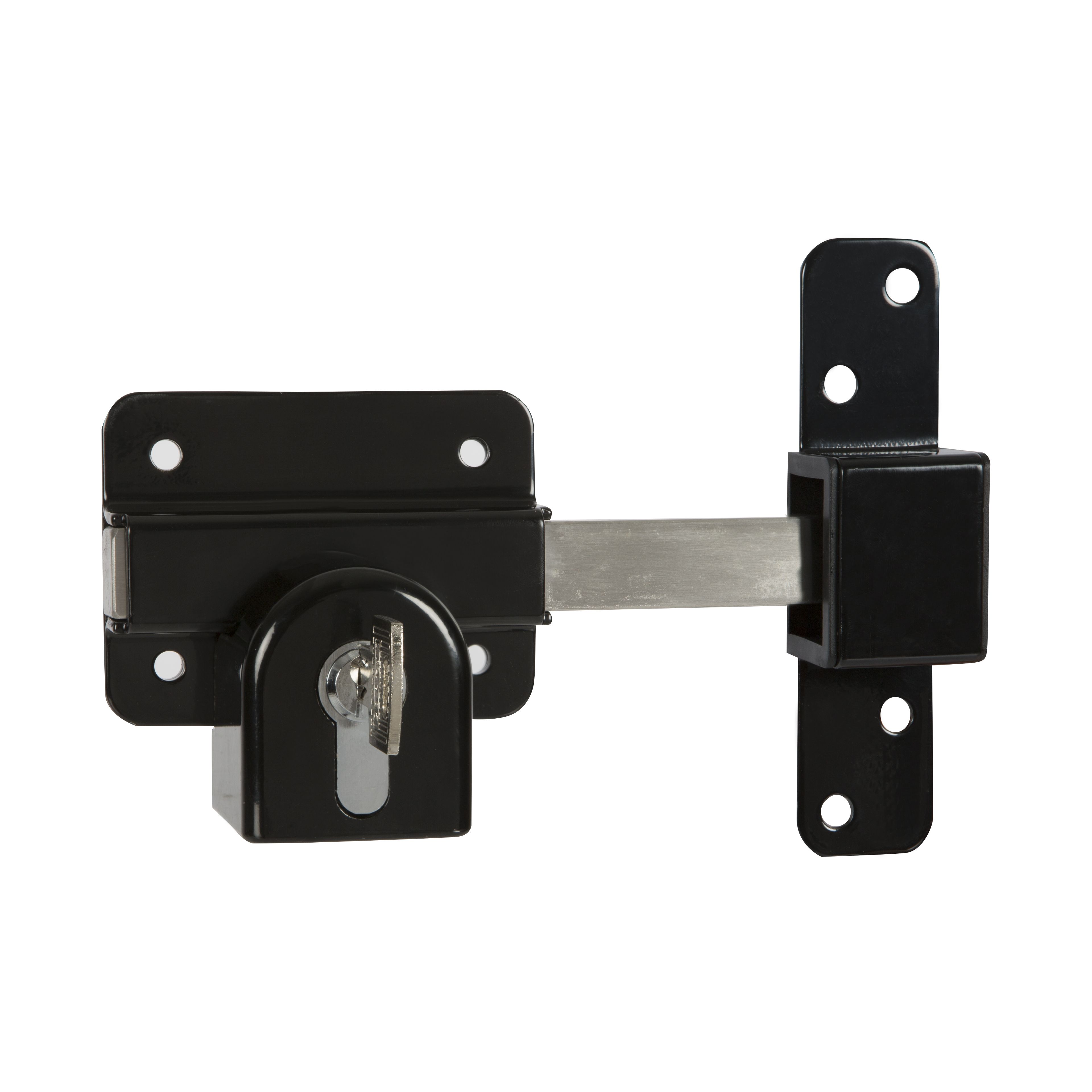 GateMate Black Stainless steel Euro Double locking long throw Barrel ...
