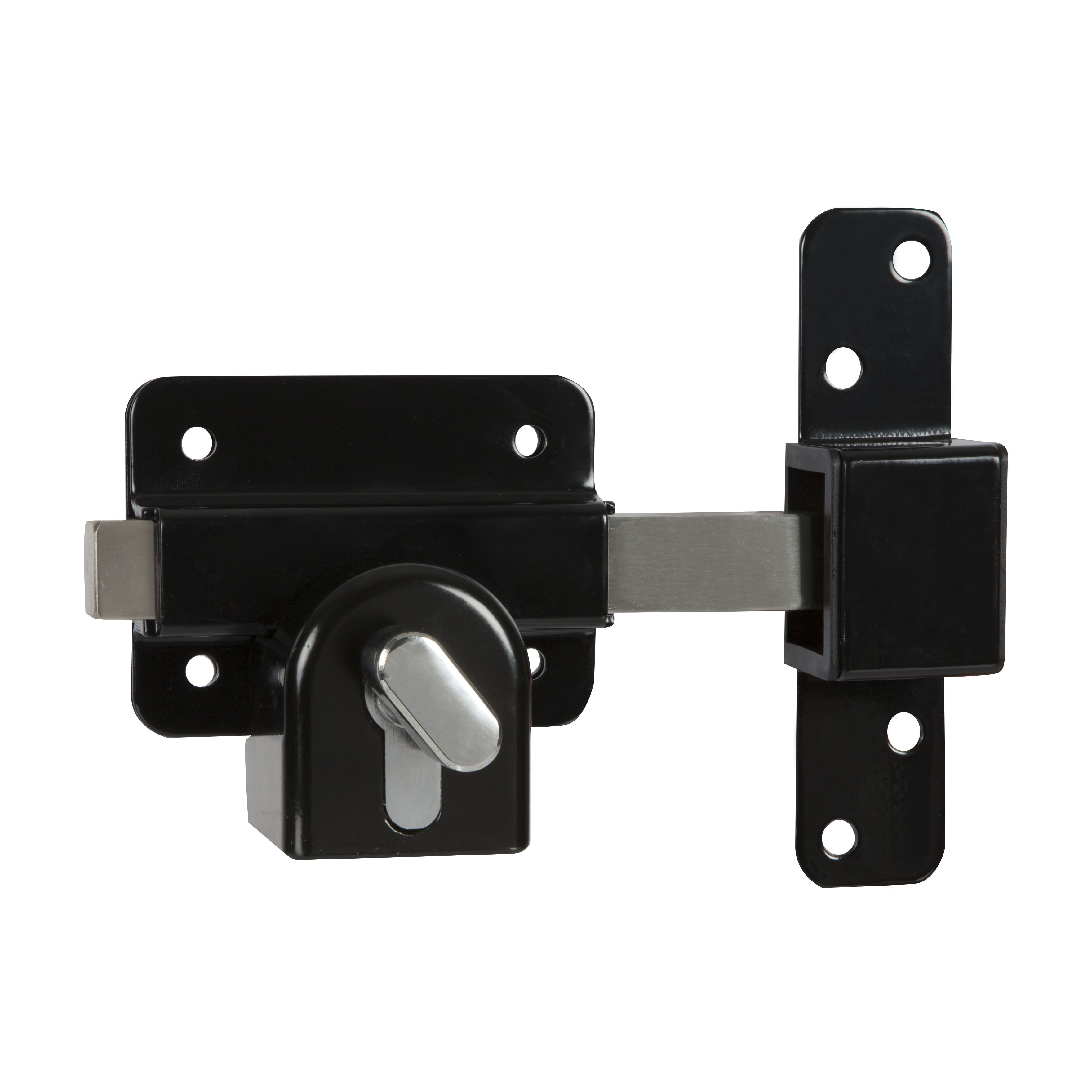 GateMate Black Stainless steel Euro Single locking long throw Barrel ...