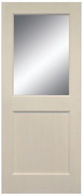 Geom 1 panel Clear Glazed White Back door, (H)1981mm (W)838mm