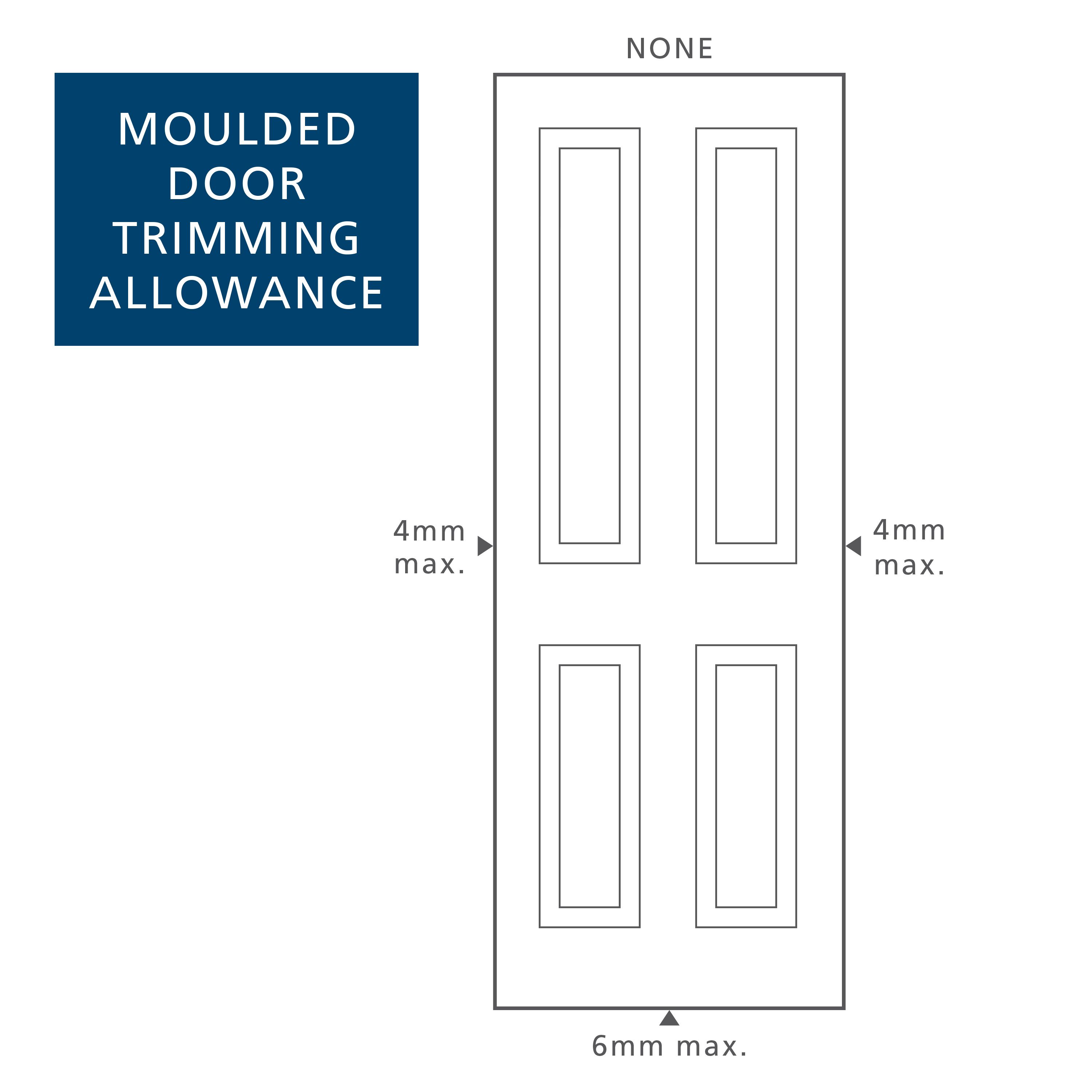 Geom 4 panel 4 Lite Clear Glazed Shaker White Internal Door, (H)2040mm ...