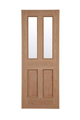Geom 4 panel Clear Glazed Internal Door, (H)2040mm (W)726mm (T)40mm ...