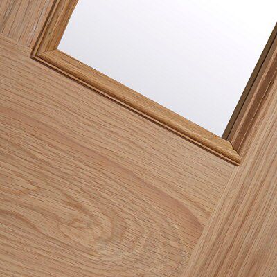 Geom 4 panel Clear Glazed Internal Door, (H)2040mm (W)726mm (T)40mm