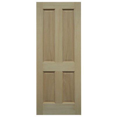 Geom 4 panel Unglazed Shaker Wooden External Panel Front/back door, (H ...
