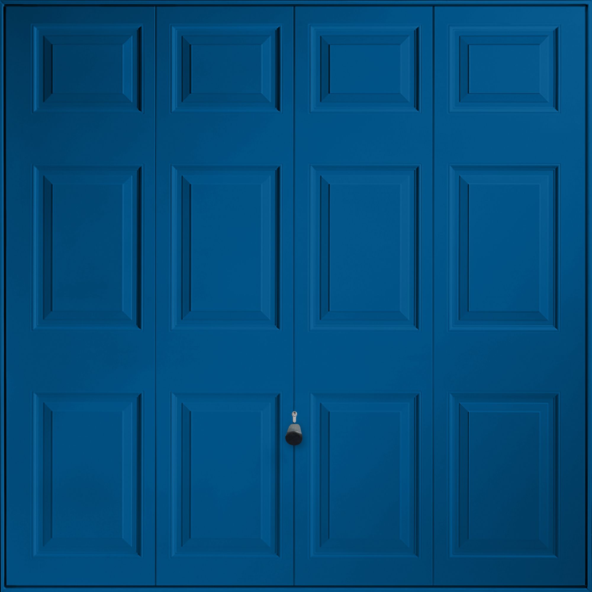 Georgian 12-panelled Up & over Signal blue Retractable Garage door, (H)2039mm (W)2274mm (T)40mm