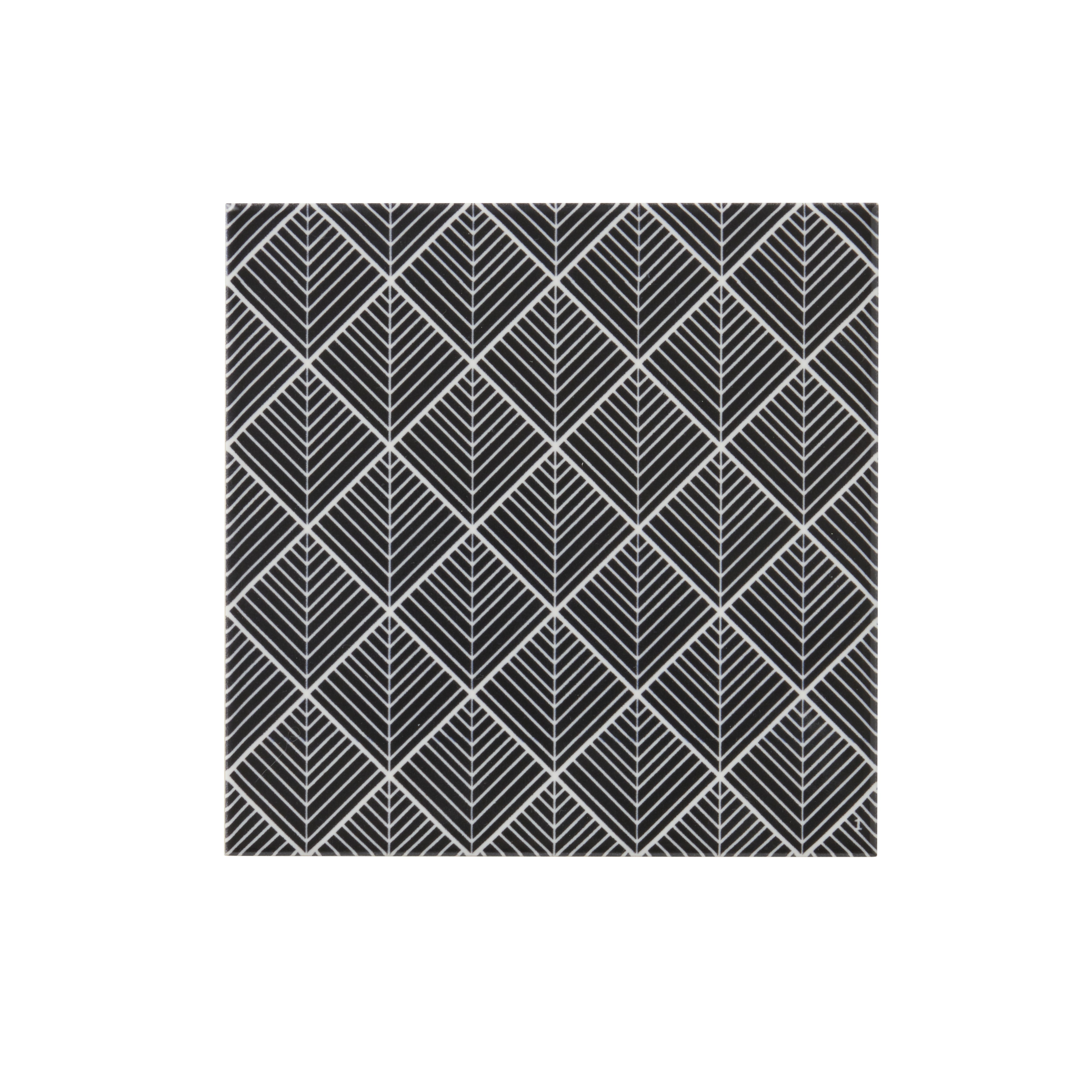 Glina Black Gloss Patterned Ceramic Wall Tile Sample