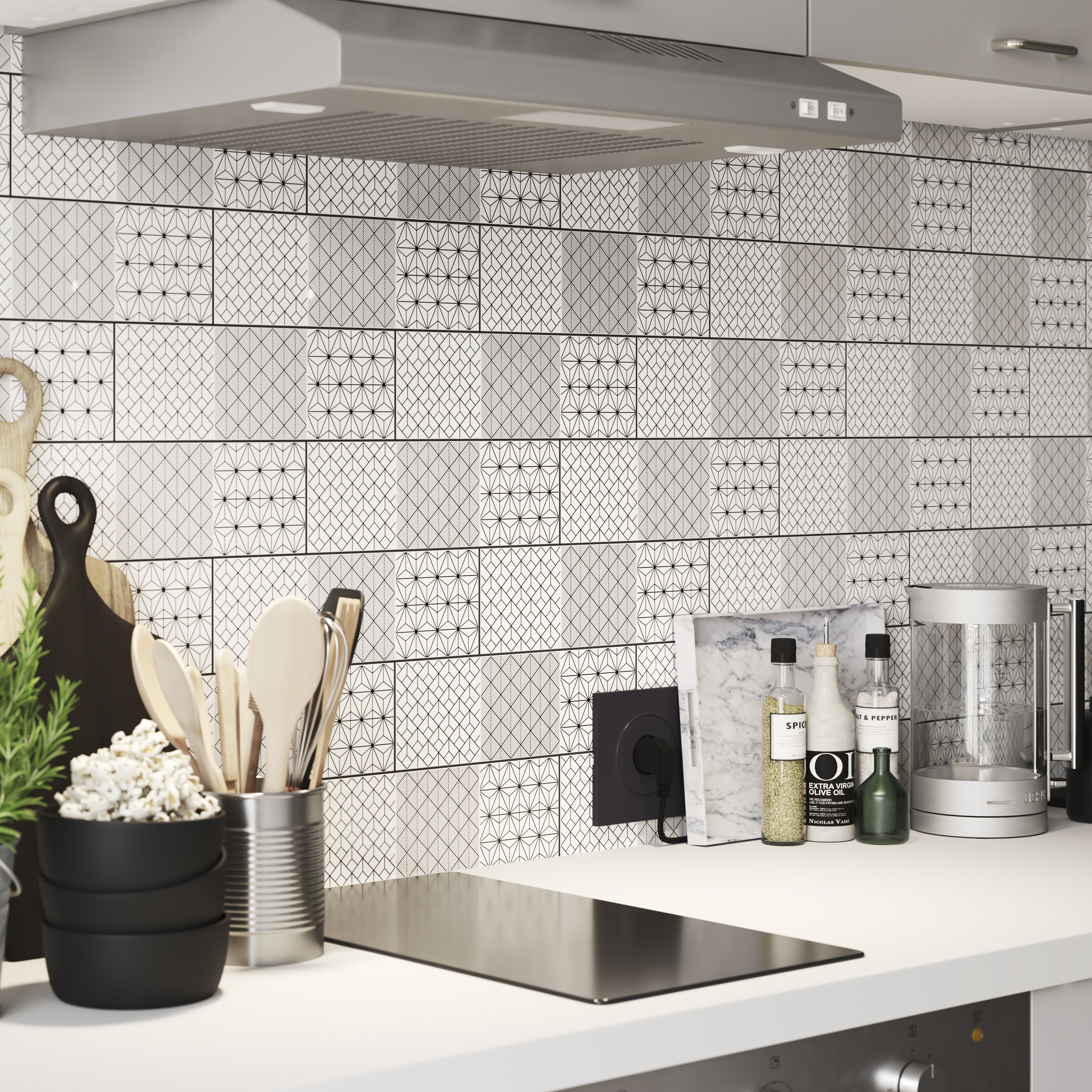 Glina Multicolour Gloss Patterned Ceramic Indoor Wall tile, Pack of 34 ...