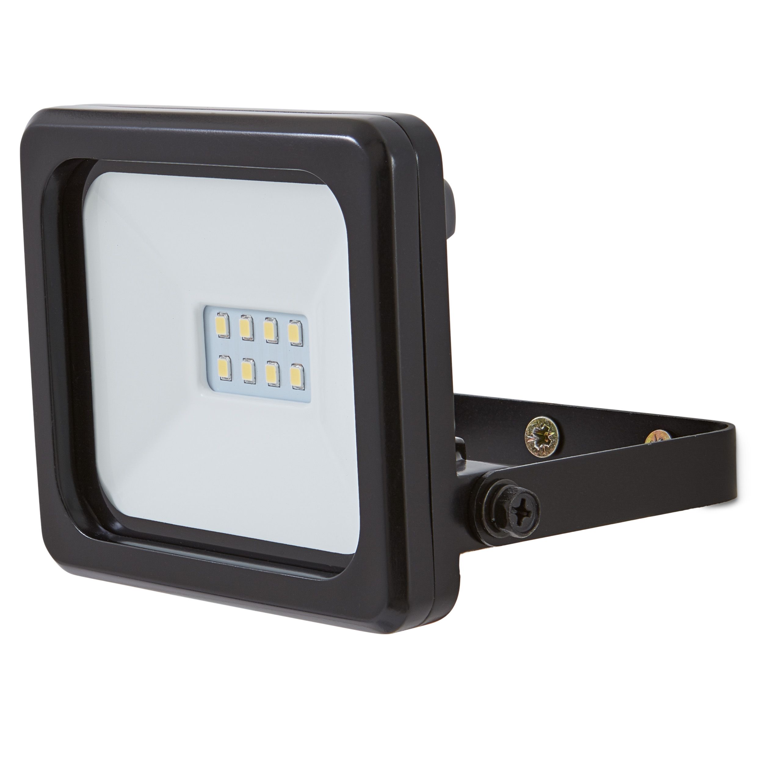 Gloss Black Mains-powered LED Outdoor Flood light 600lm | DIY at B&Q