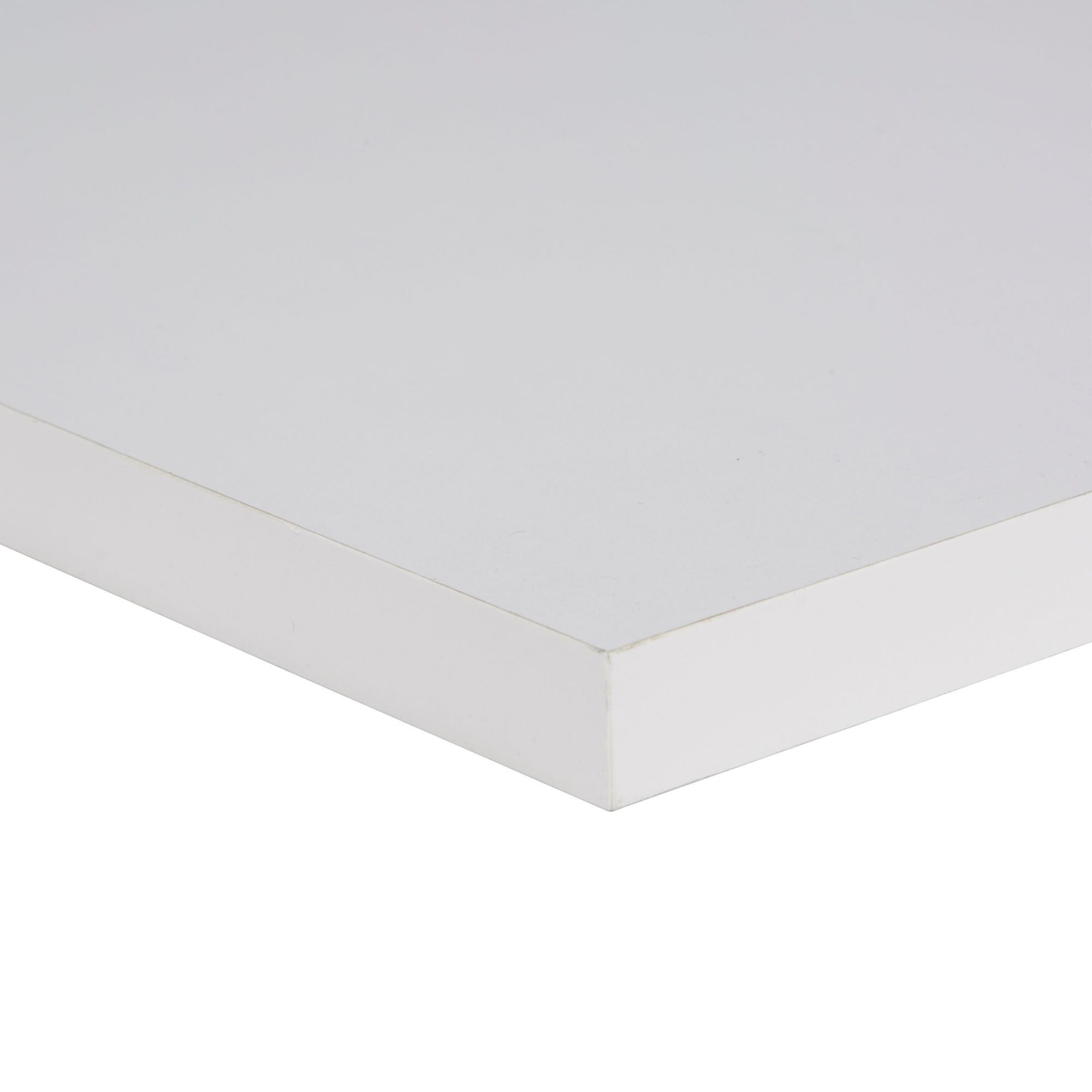 Gloss White Fully edged Chipboard Furniture board, (L)0.8m (W)400mm (T ...