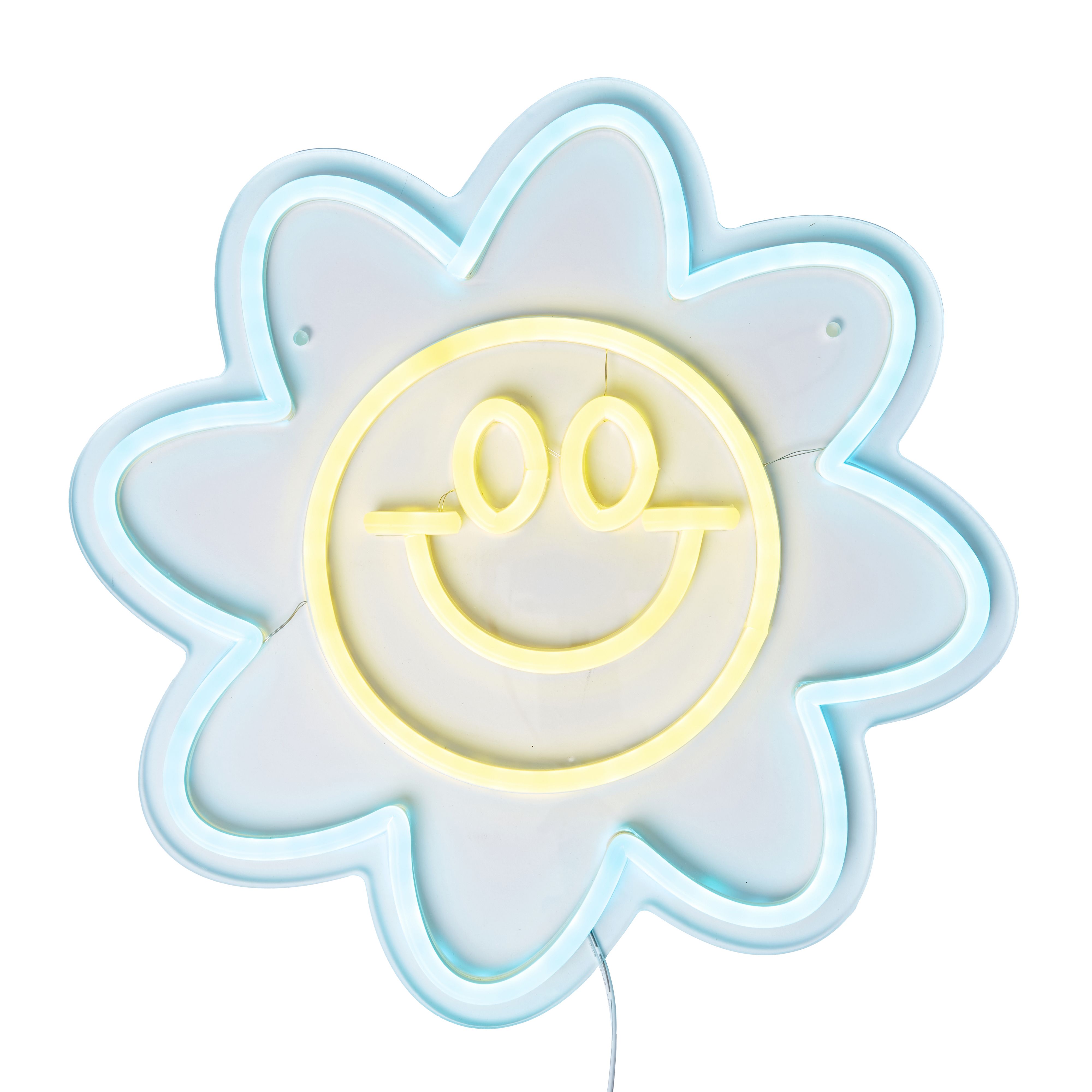 Glow Daisy Neon Yellow & Neon Green Plug-in LED Wall light