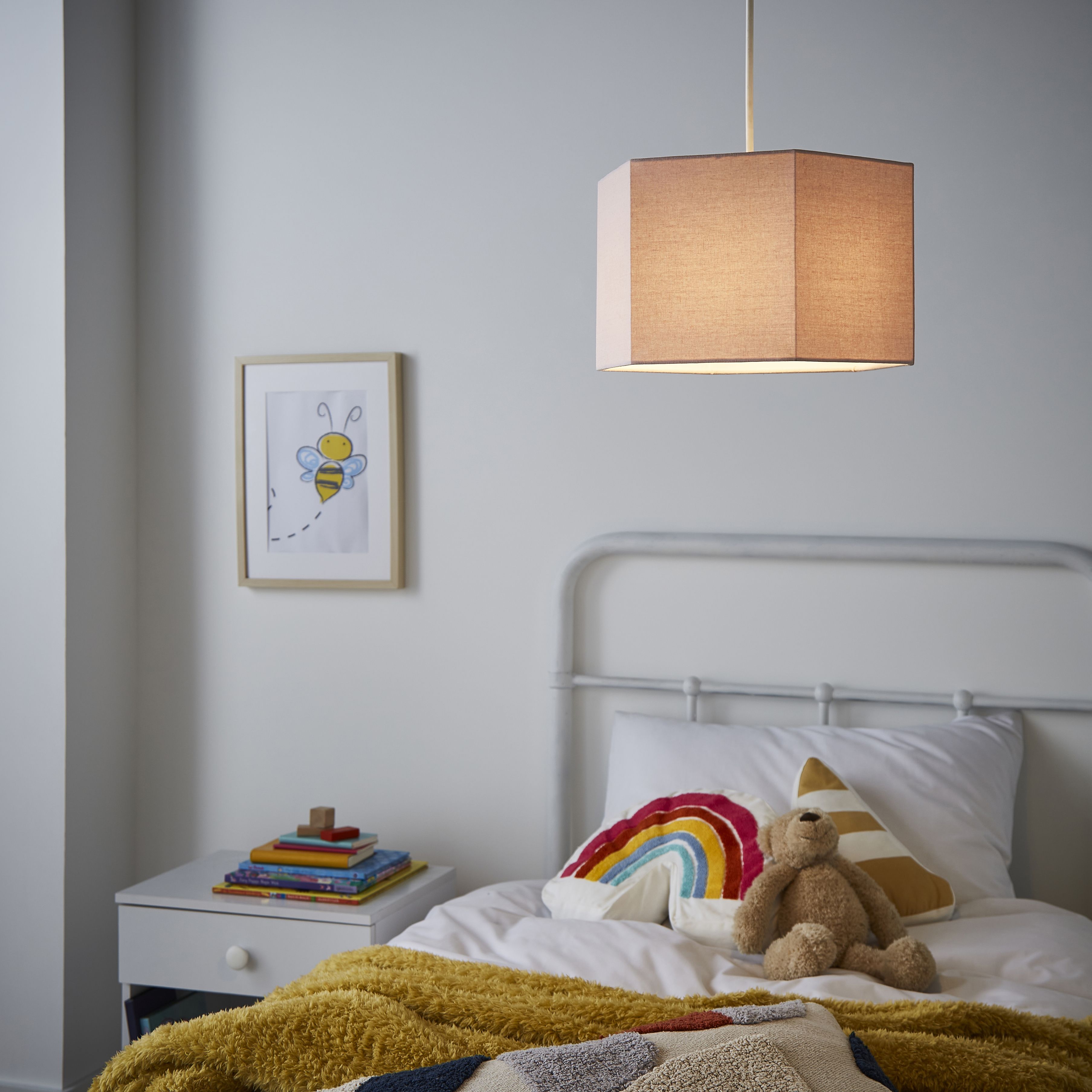 Glow Easy fit Pink Plain Hexagonal Lamp shade (D)33cm