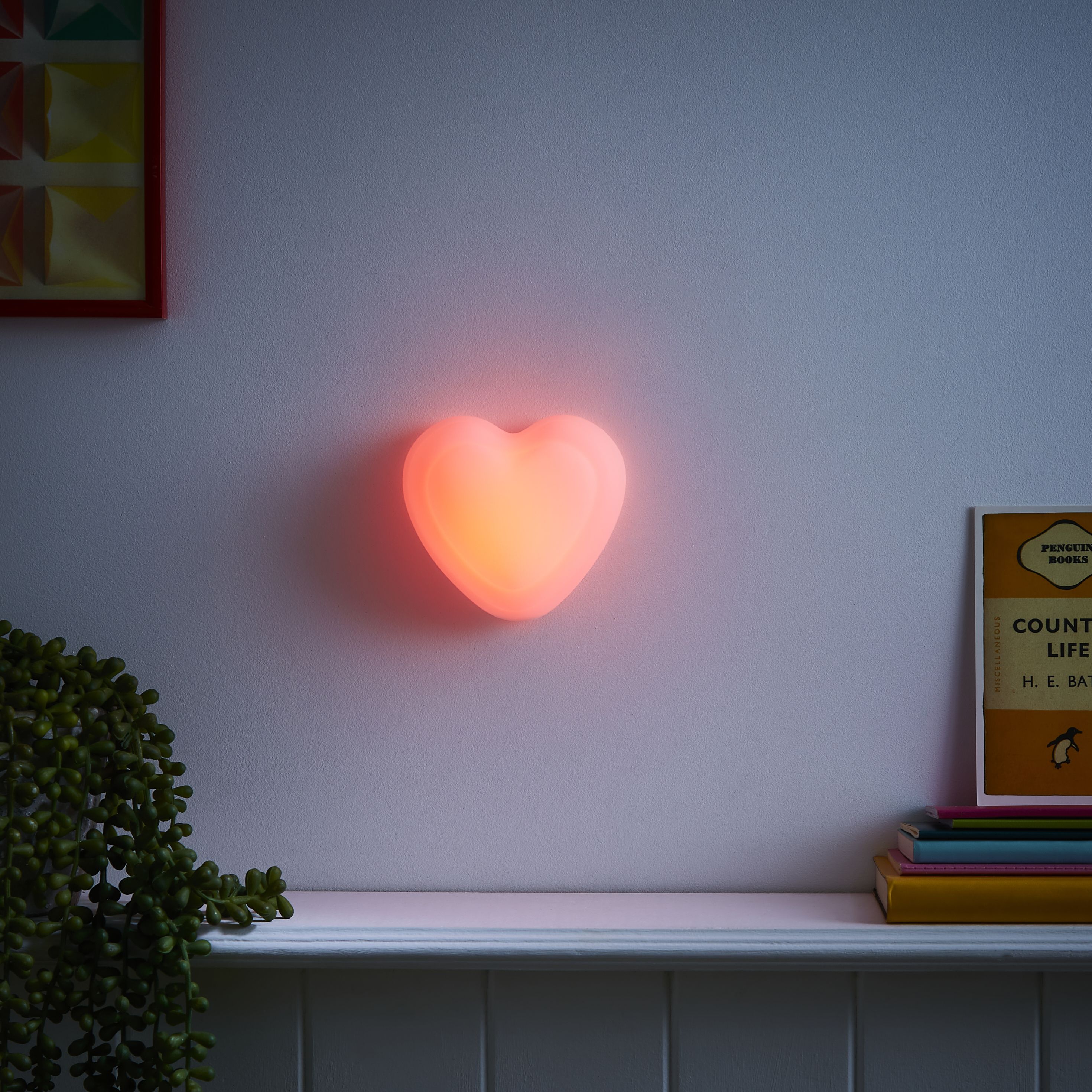 Glow Helia Multicoloured Heart Integrated LED Night light