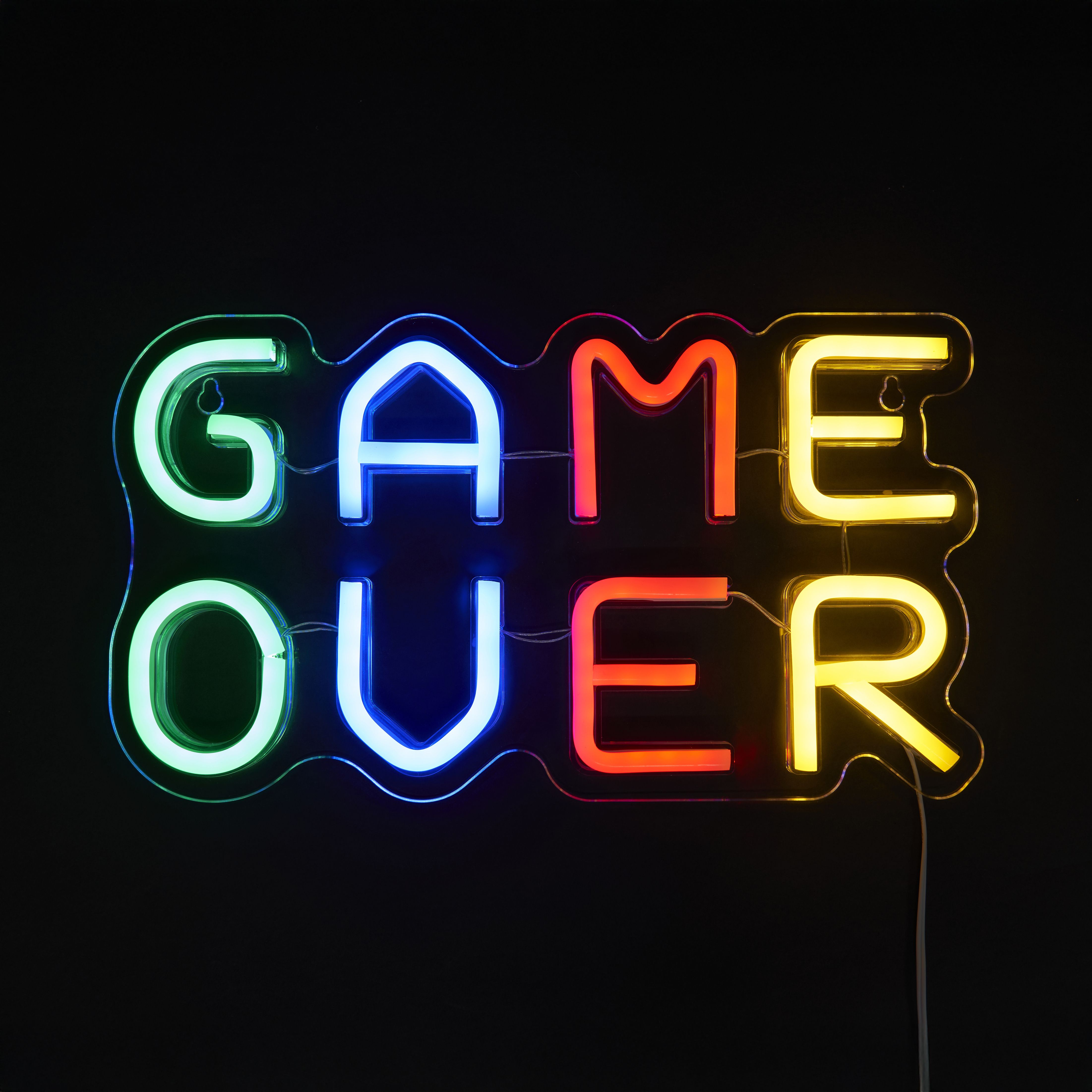 GLOW KASRA GAME OVER NEON MULTICOLOURED PLUG-IN LED WALL LIGHT