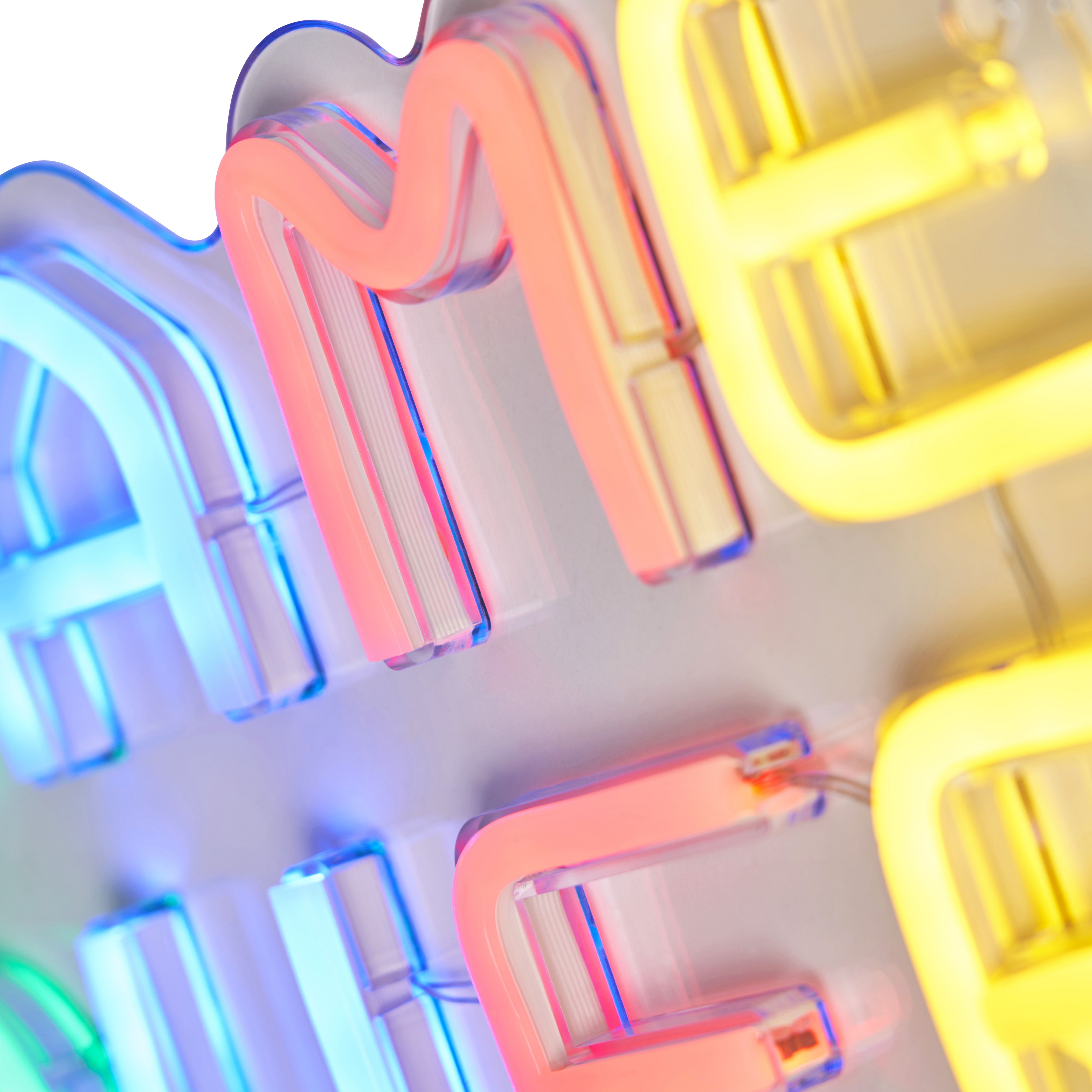 Glow Kasra Game Over Neon Multicoloured Plug-in LED Wall light