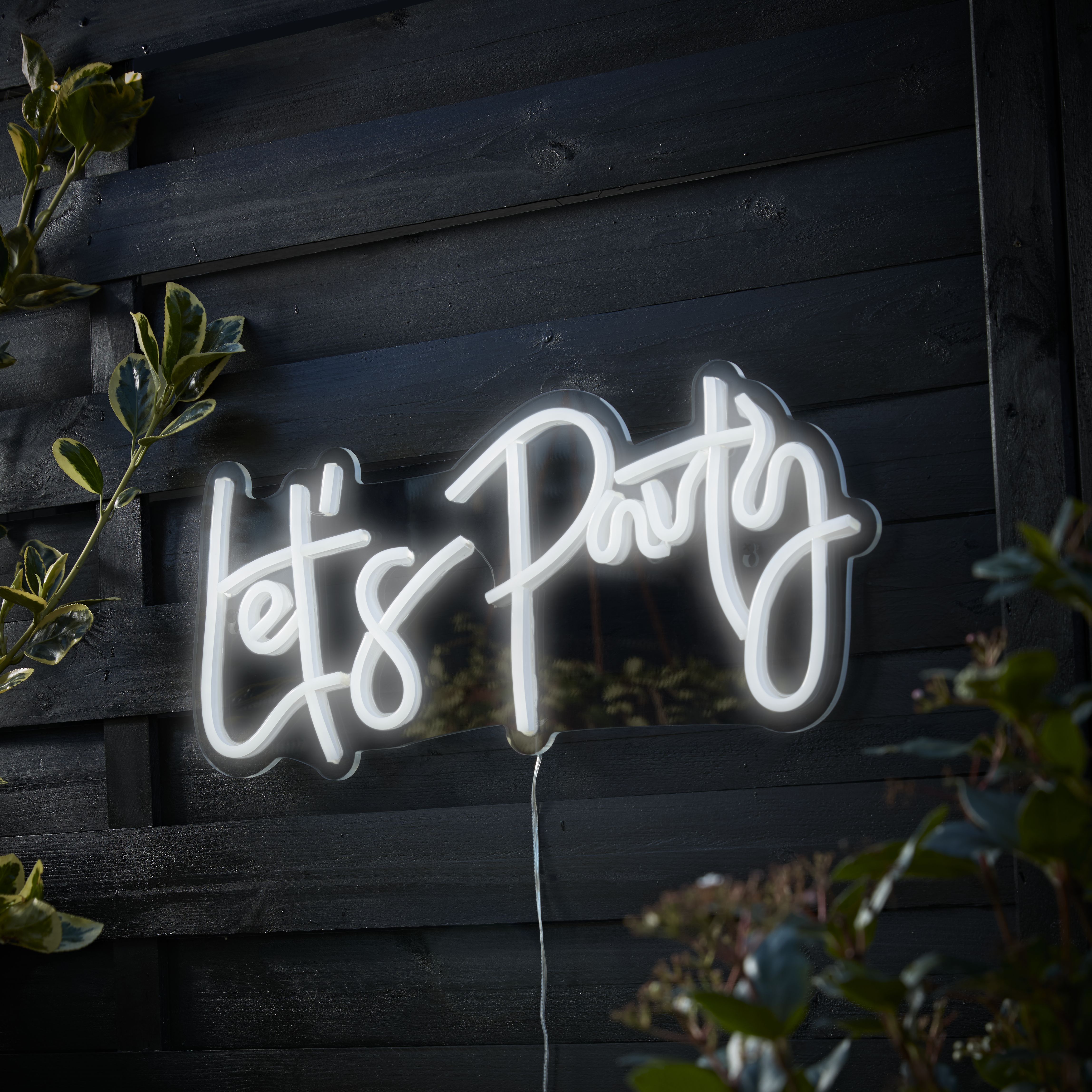 Glow Neon White Let's Party Decorative light