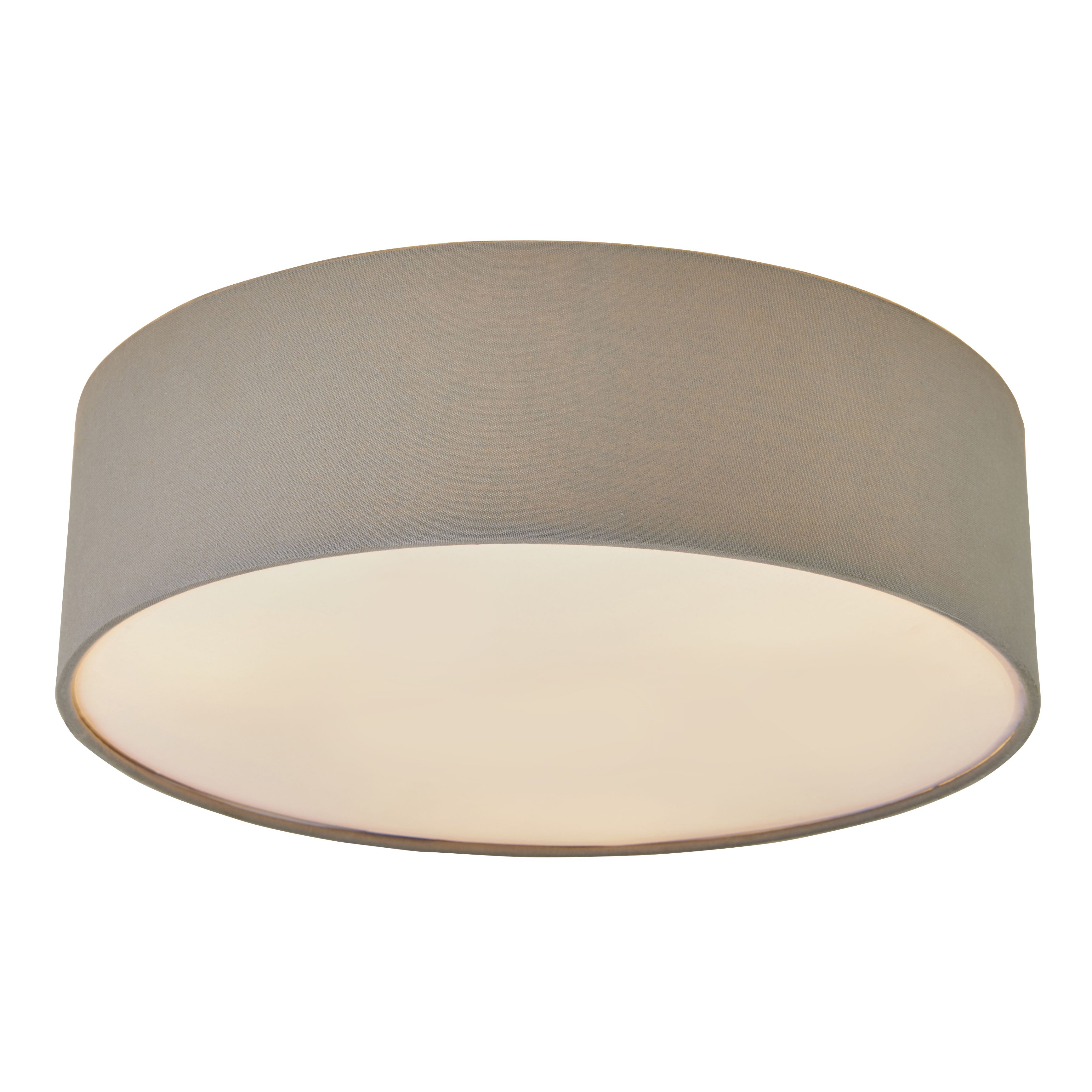 Glow Xavier Fabric & metal Grey LED Ceiling light