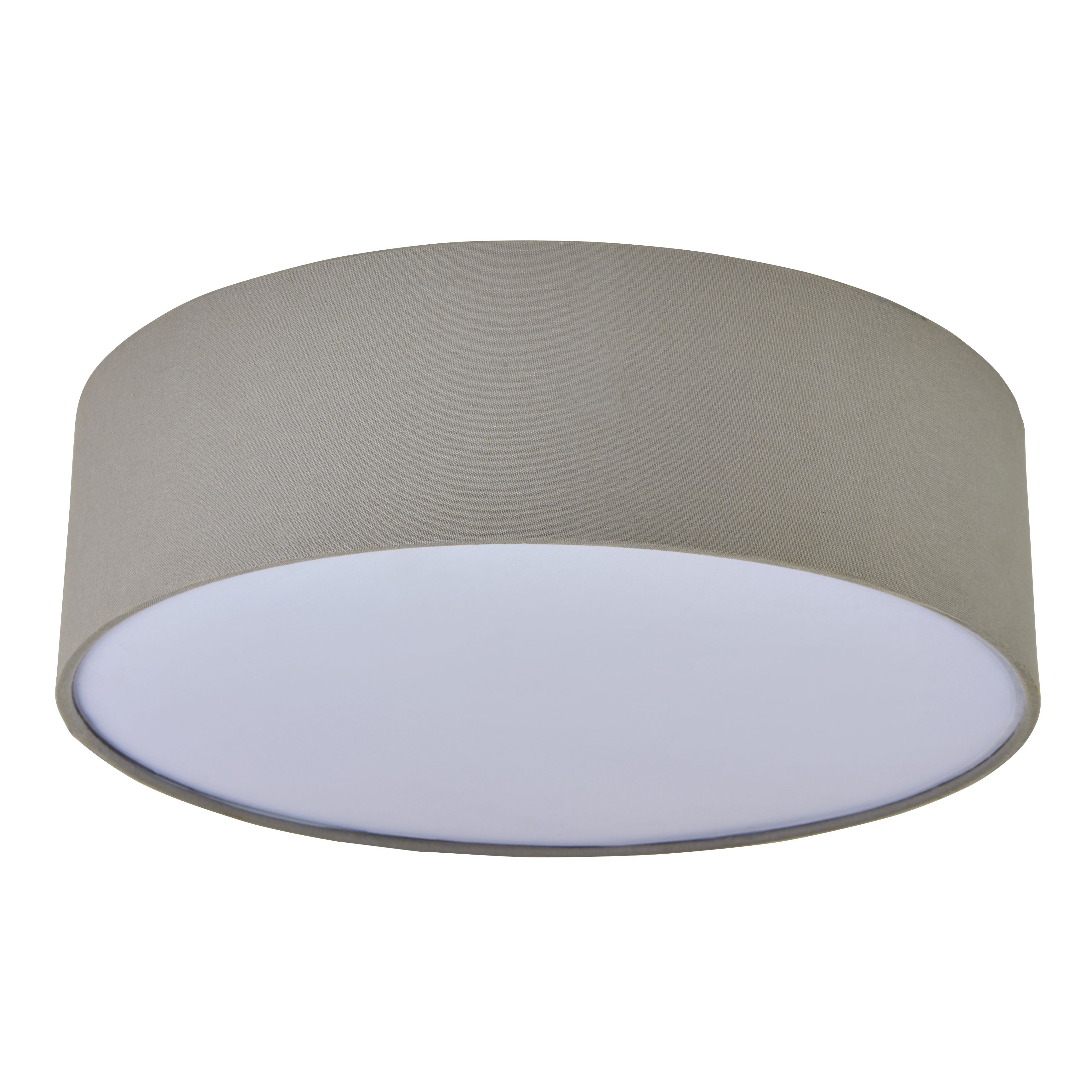 Glow Xavier Fabric & metal Grey LED Ceiling light