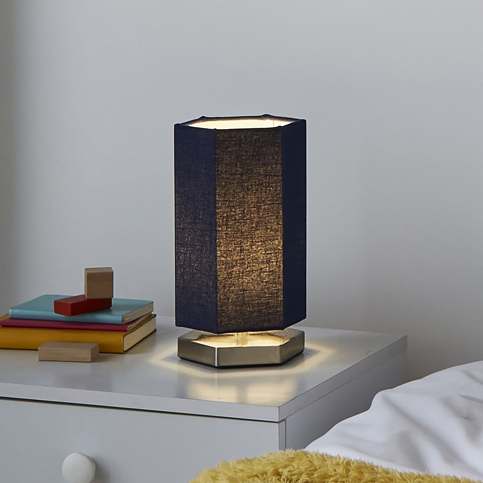 Glow Zia Blue LED Hexagonal Table lamp | DIY at B&Q