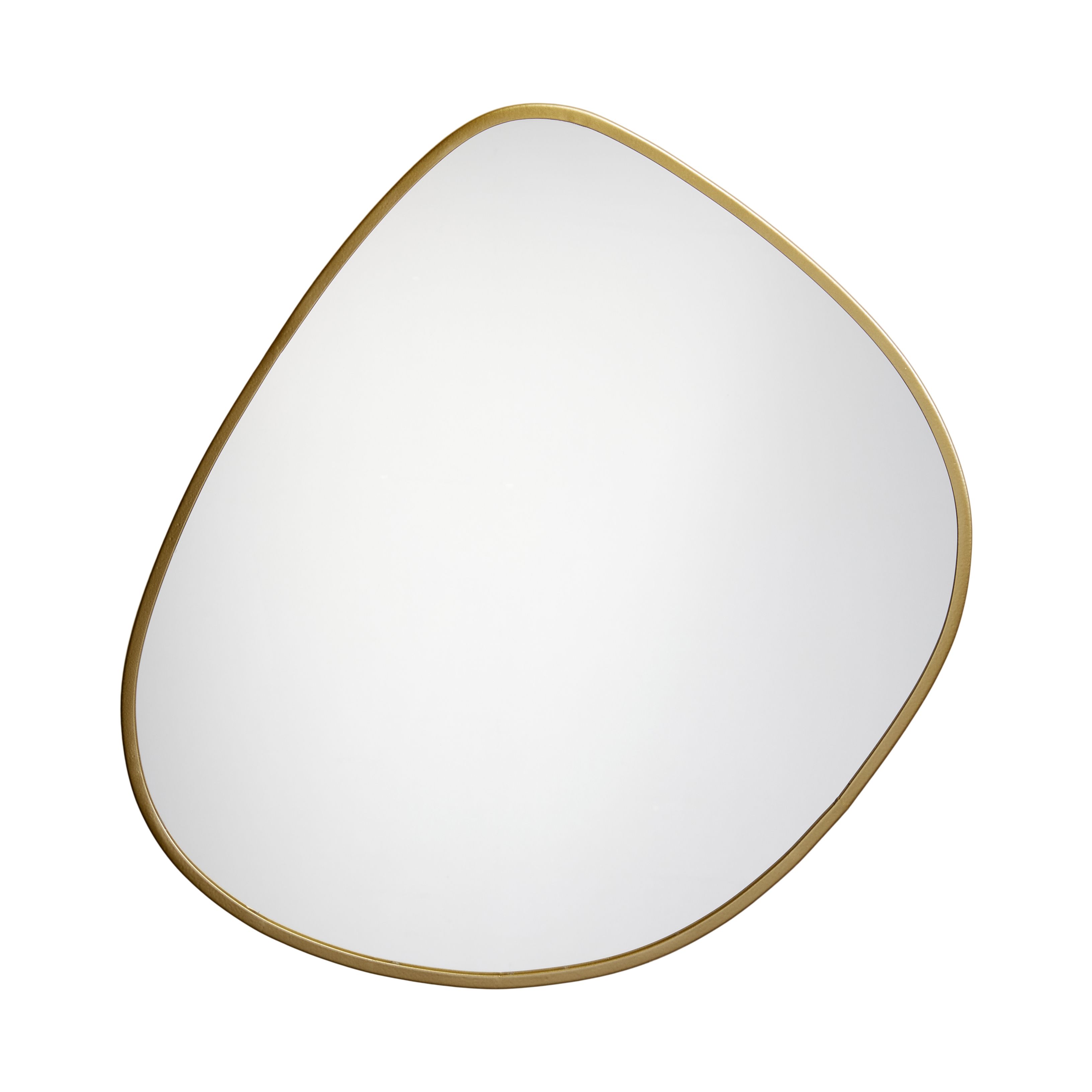 Gold effect Curved Wall-mounted Framed mirror, (H)50.5cm