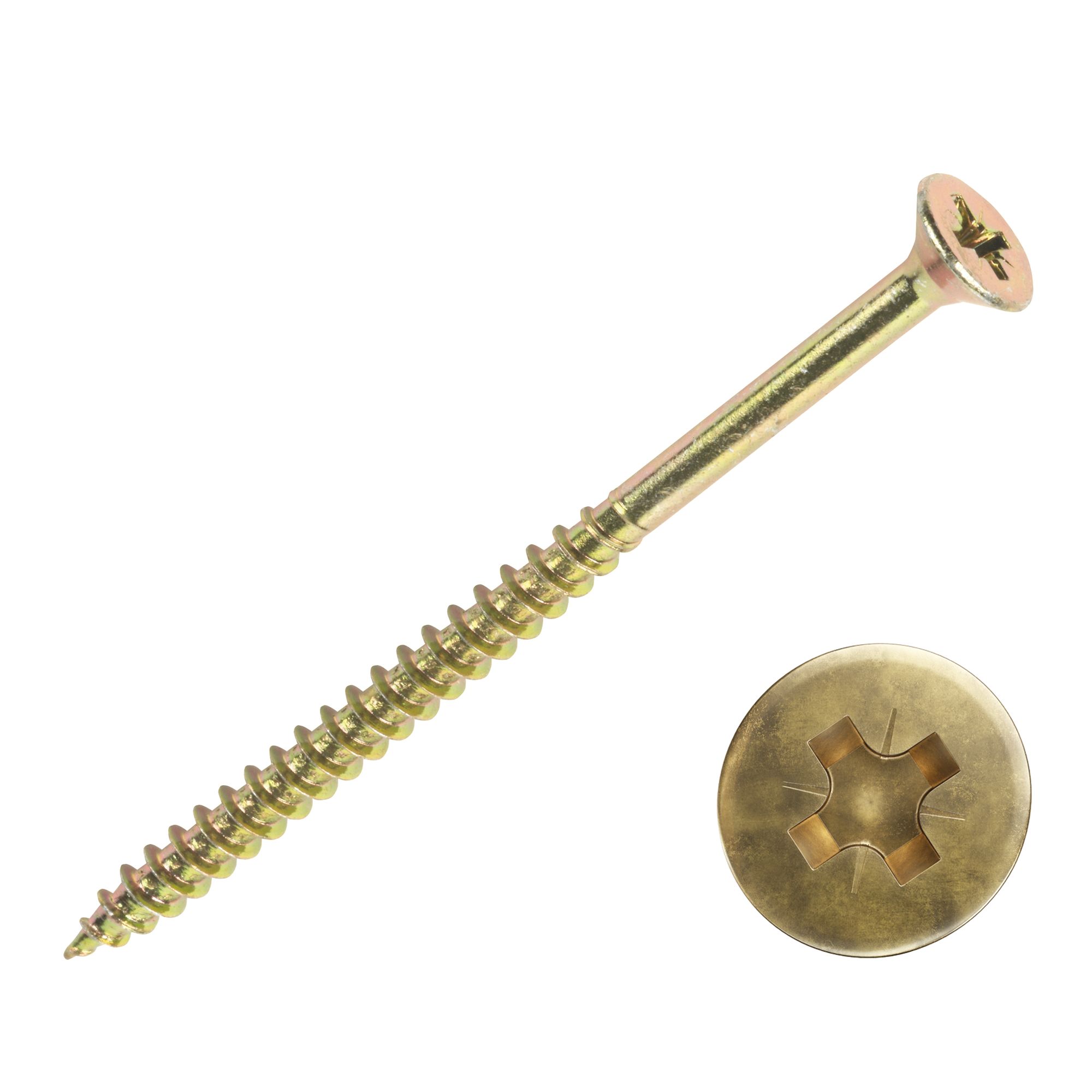 Goldscrew PZ Flat countersunk Yellow-passivated Carbon steel ...