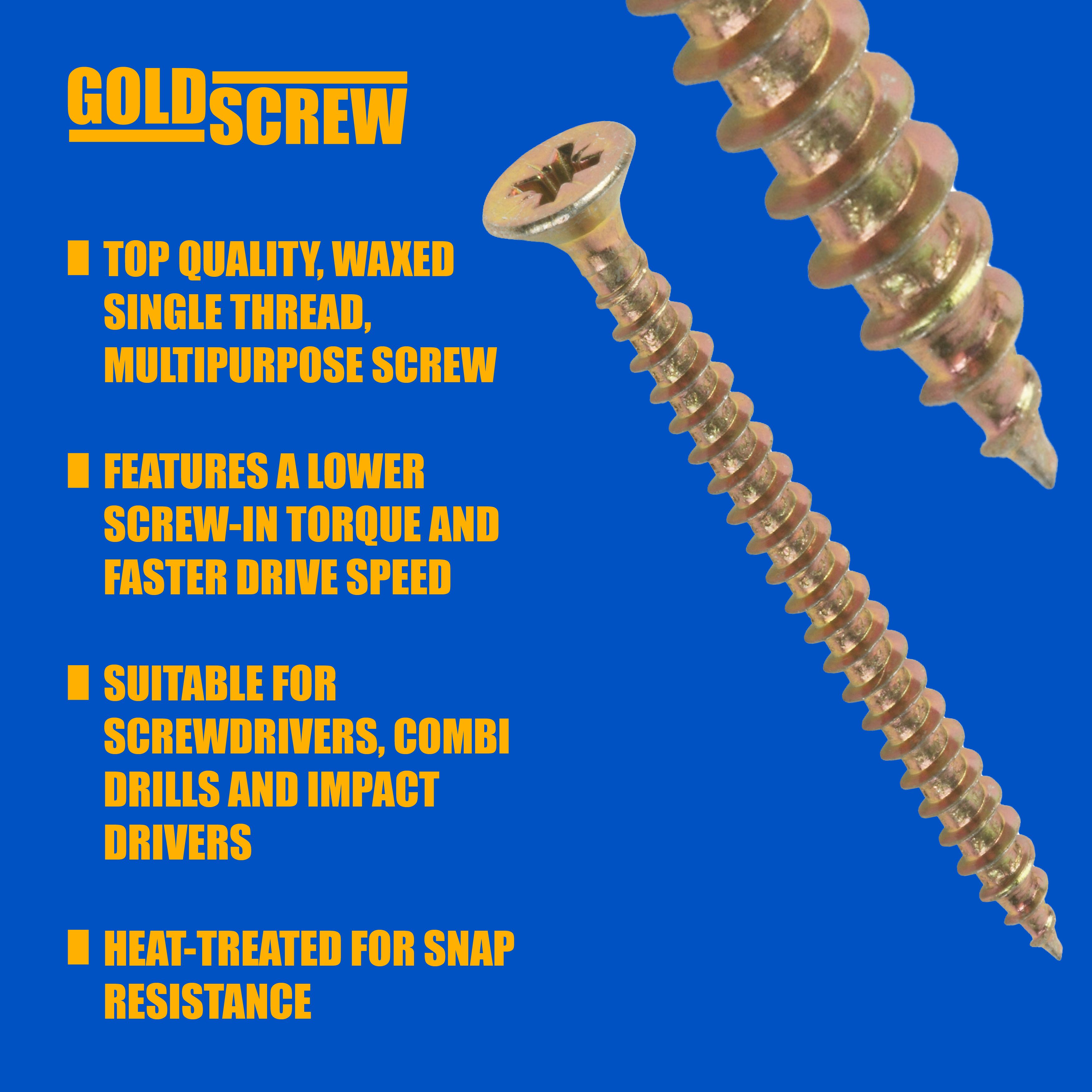 Goldscrew PZ Flat countersunk Yellow-passivated Carbon steel Screw (Dia ...