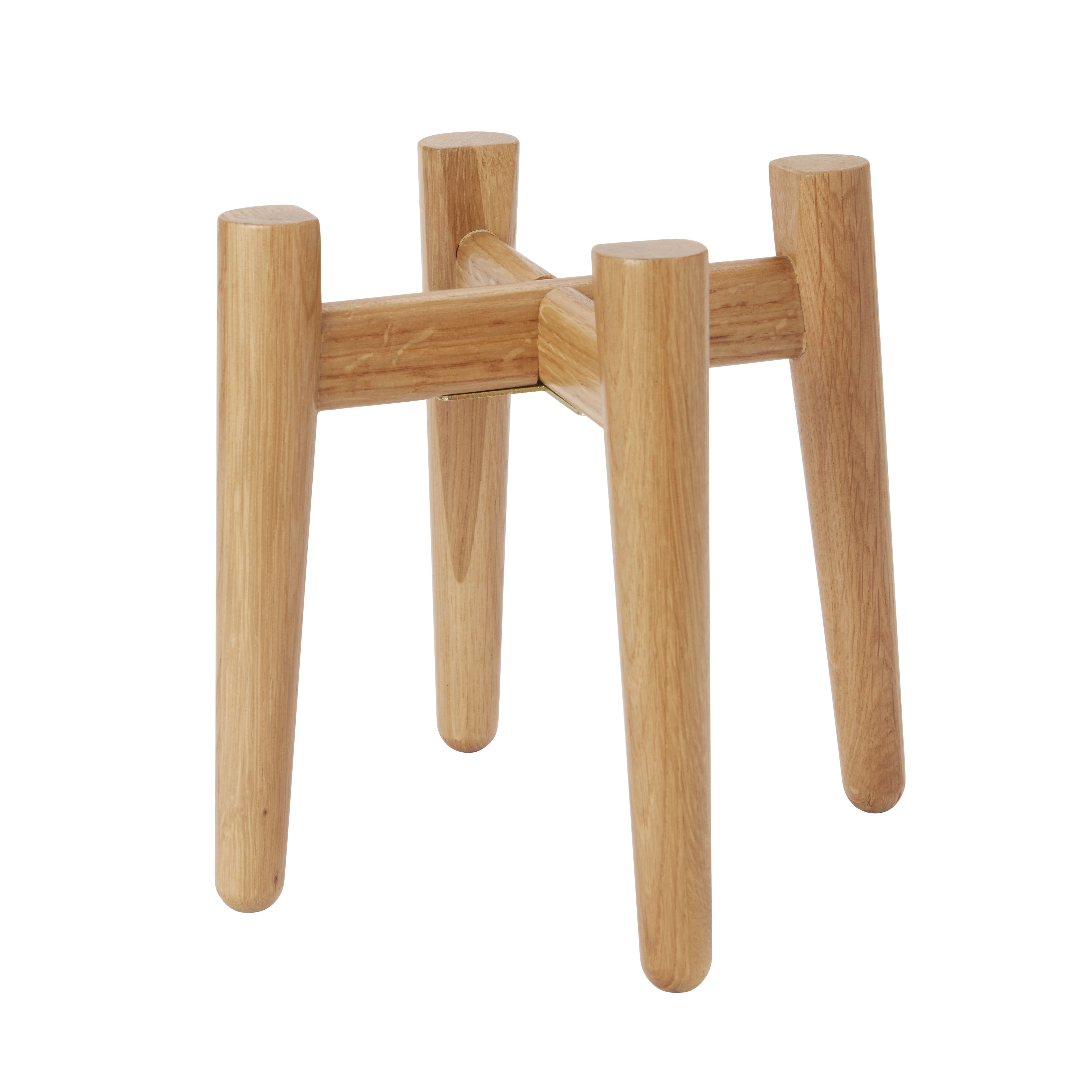 GoodHome 12cm Small Wood Pot stand