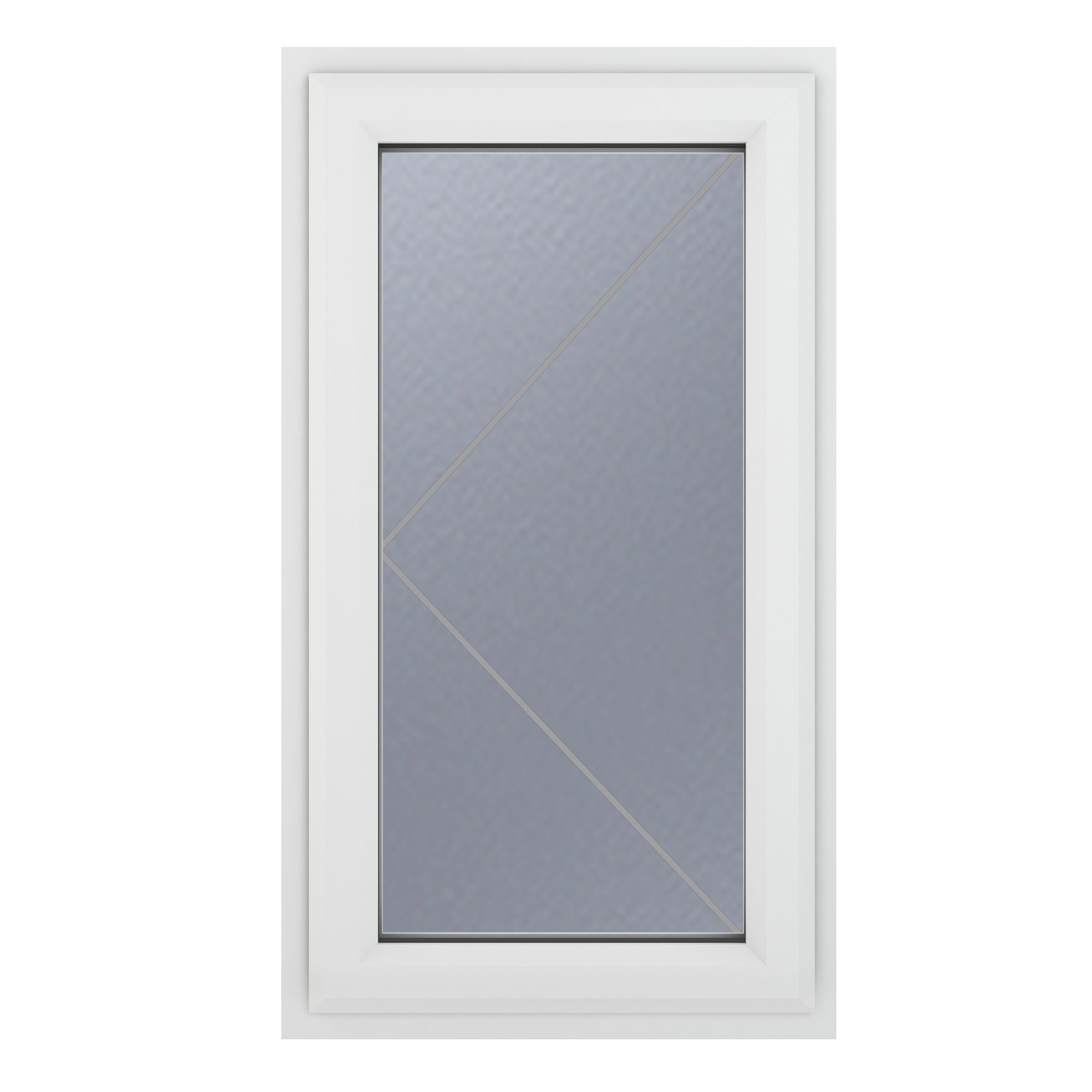 GoodHome 1P Obscure stippolyte Glazed White uPVC Left-handed Window, (H ...