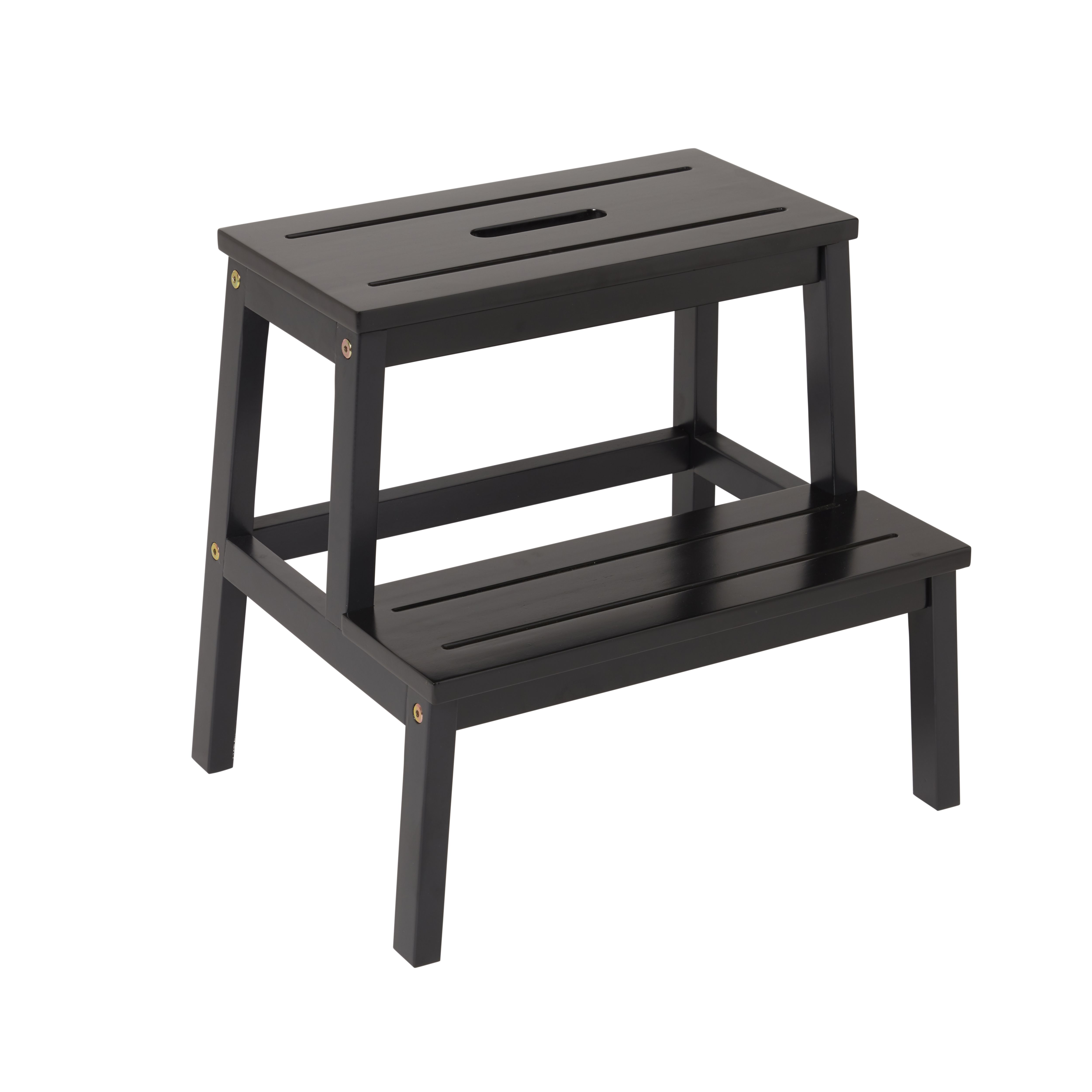 GoodHome 2 tread Timber Step stool (H)0.4m