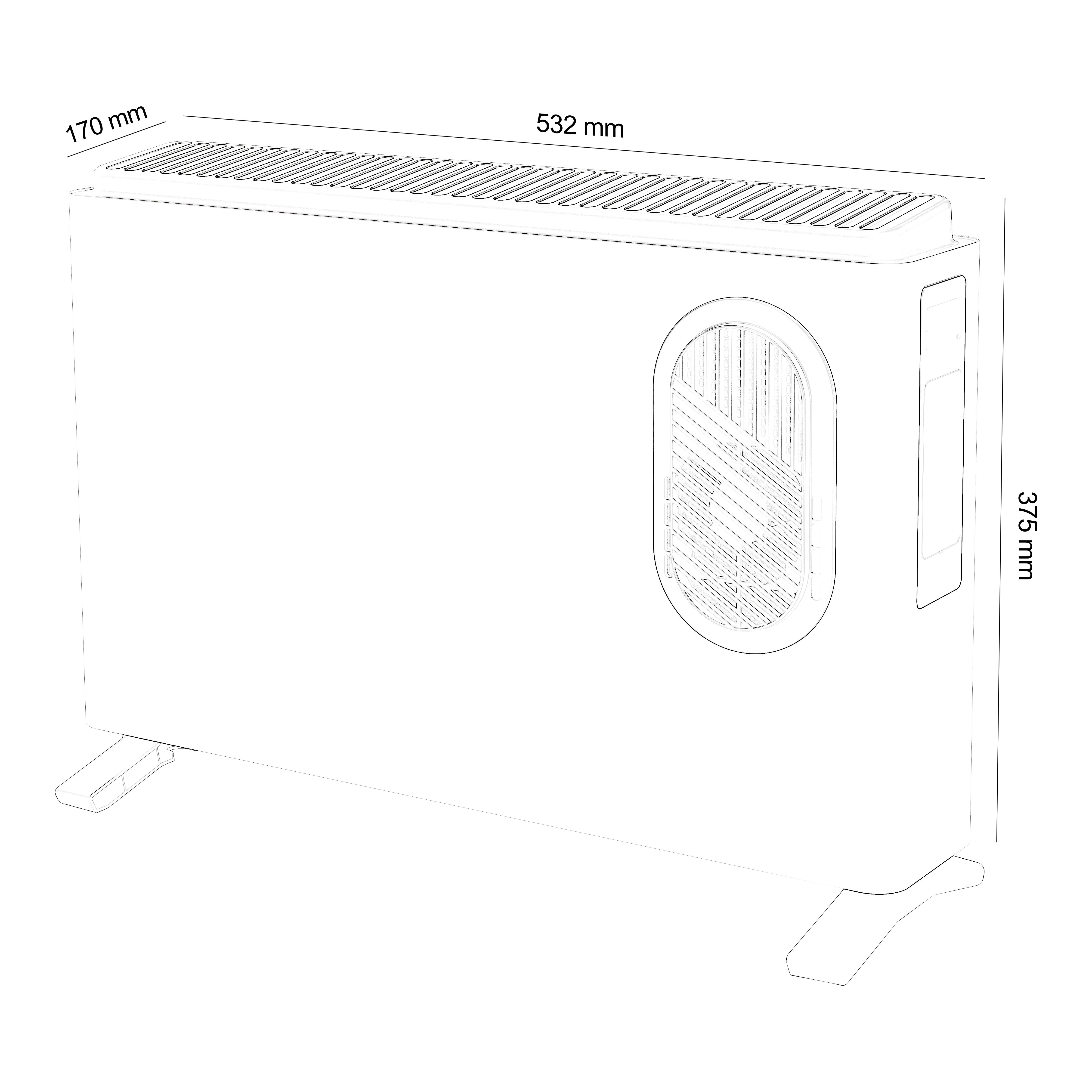 GoodHome 2000W White Convector heater With timer function