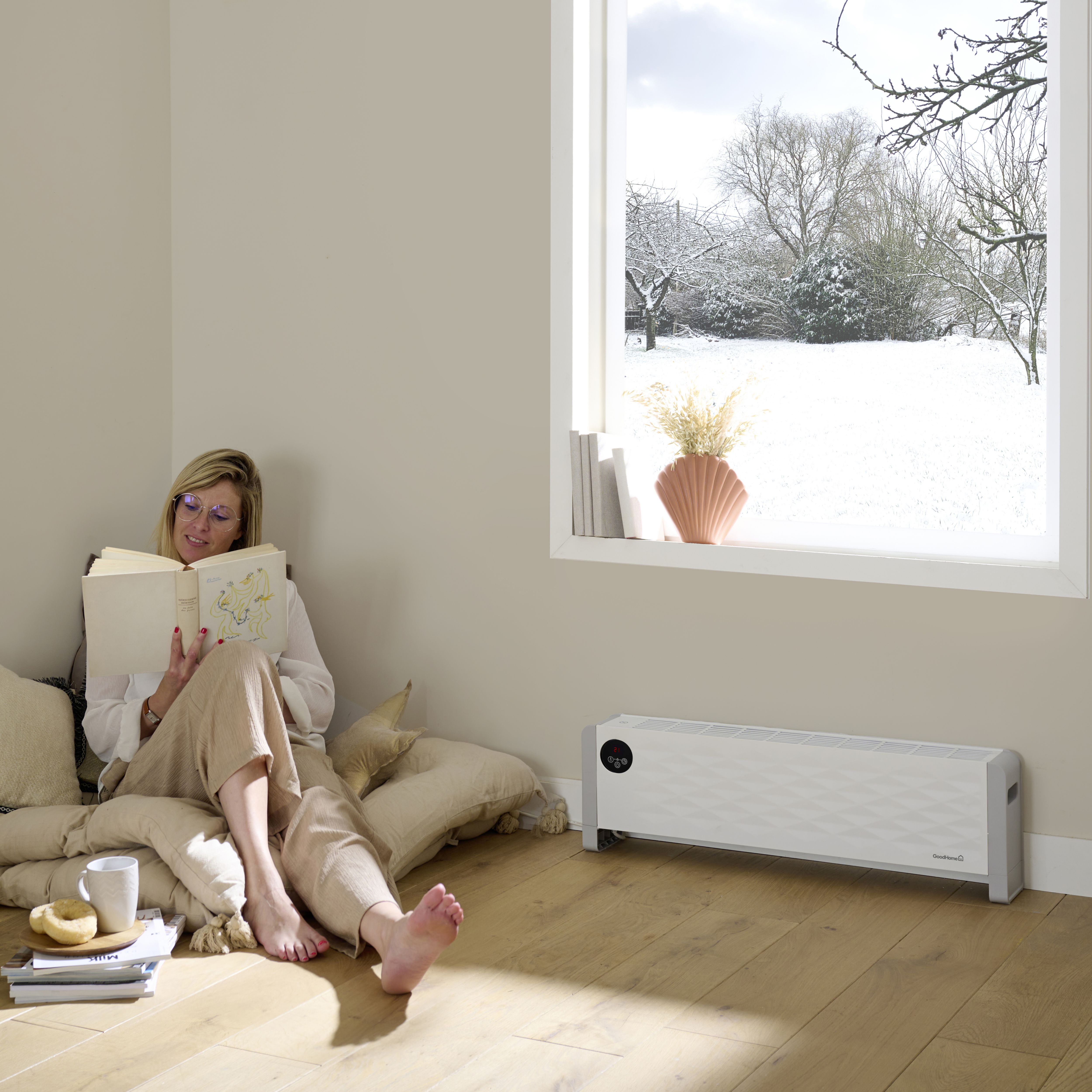 GoodHome 2200W White & grey Convector heater With timer function