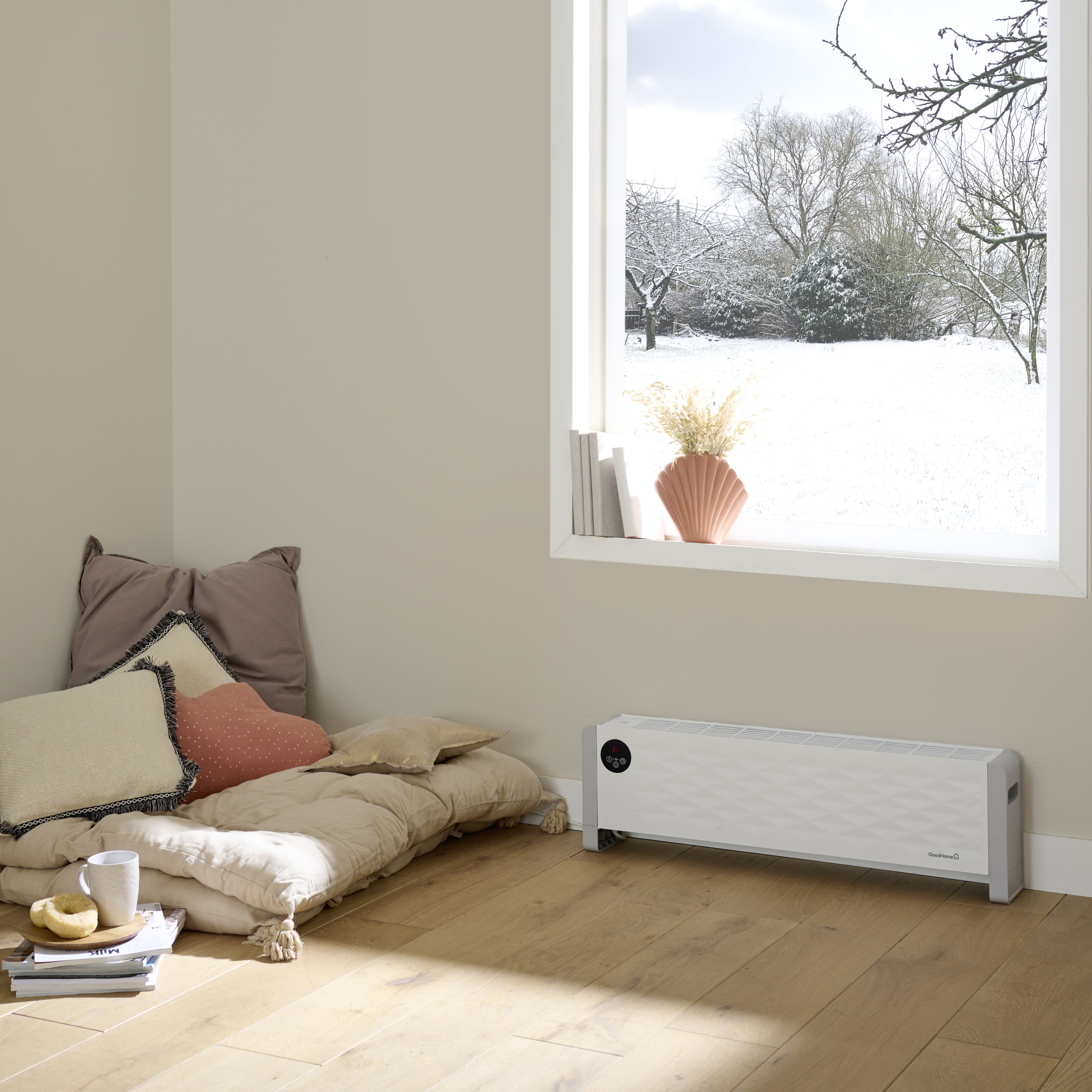 GoodHome 2200W White & grey Convector heater With timer function