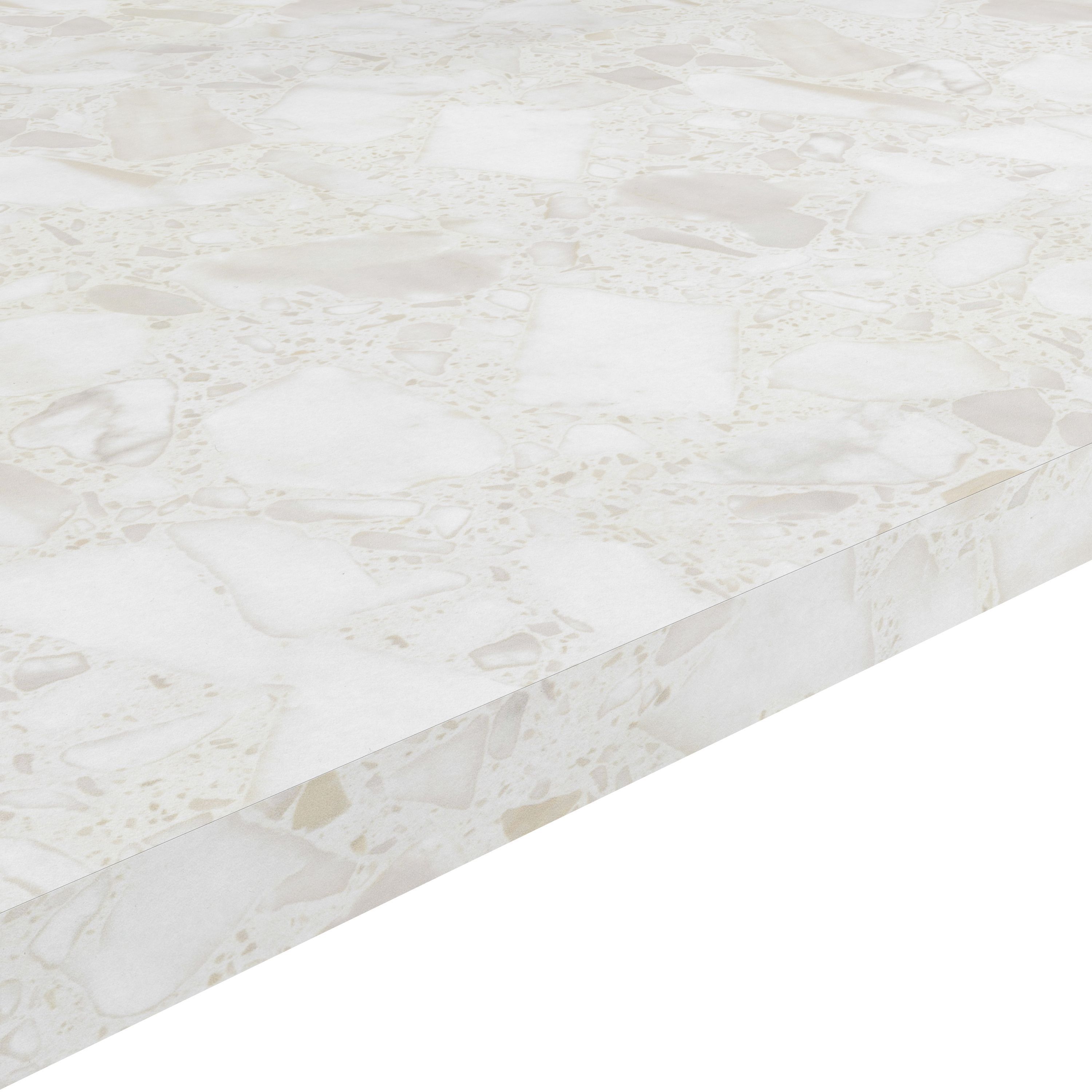GoodHome 22mm Algiata Matt Beige Marble effect Chipboard & laminate ...