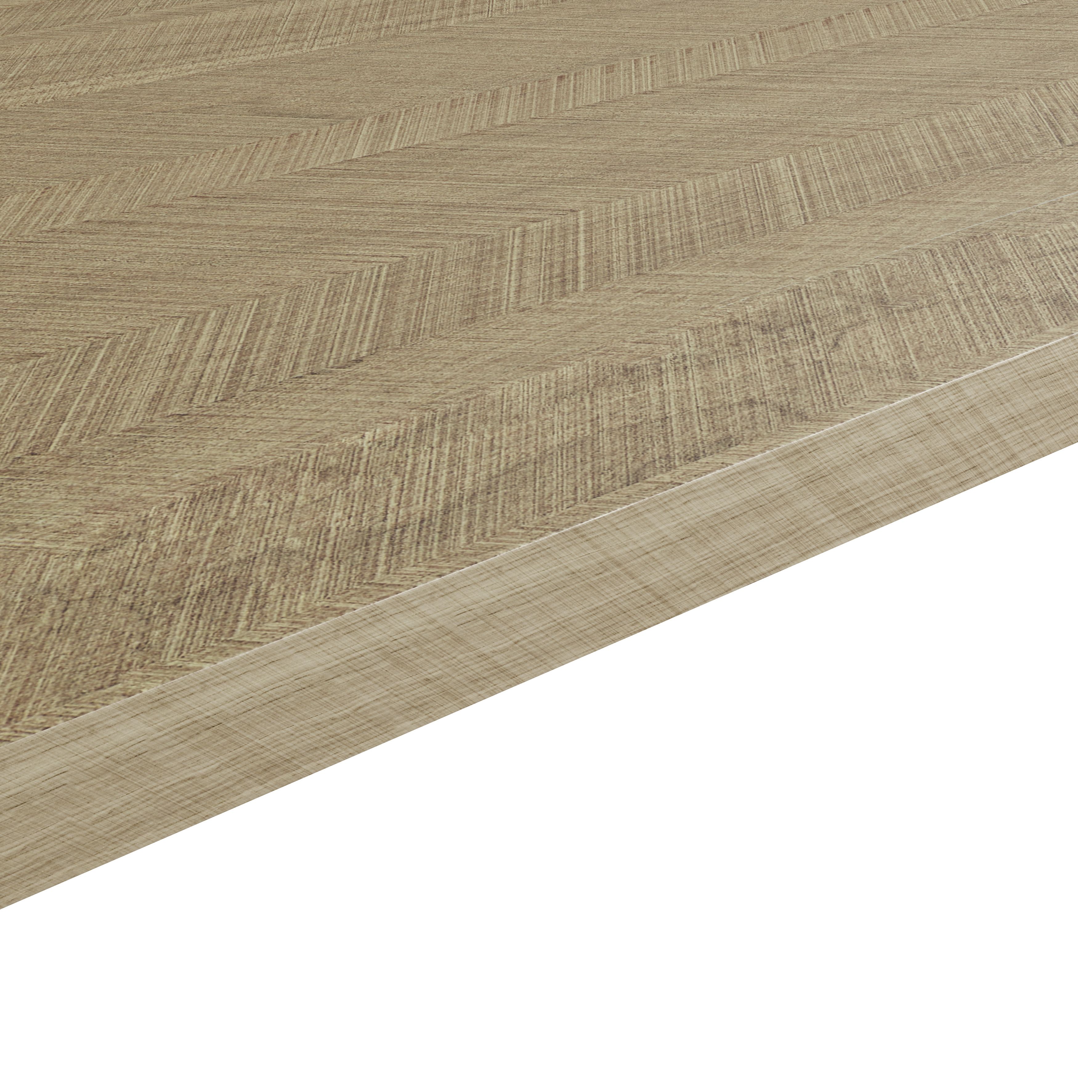 GoodHome 38mm Berberis Chevron Matt Oak effect Laminate Square edge Kitchen Breakfast bar, (L ...