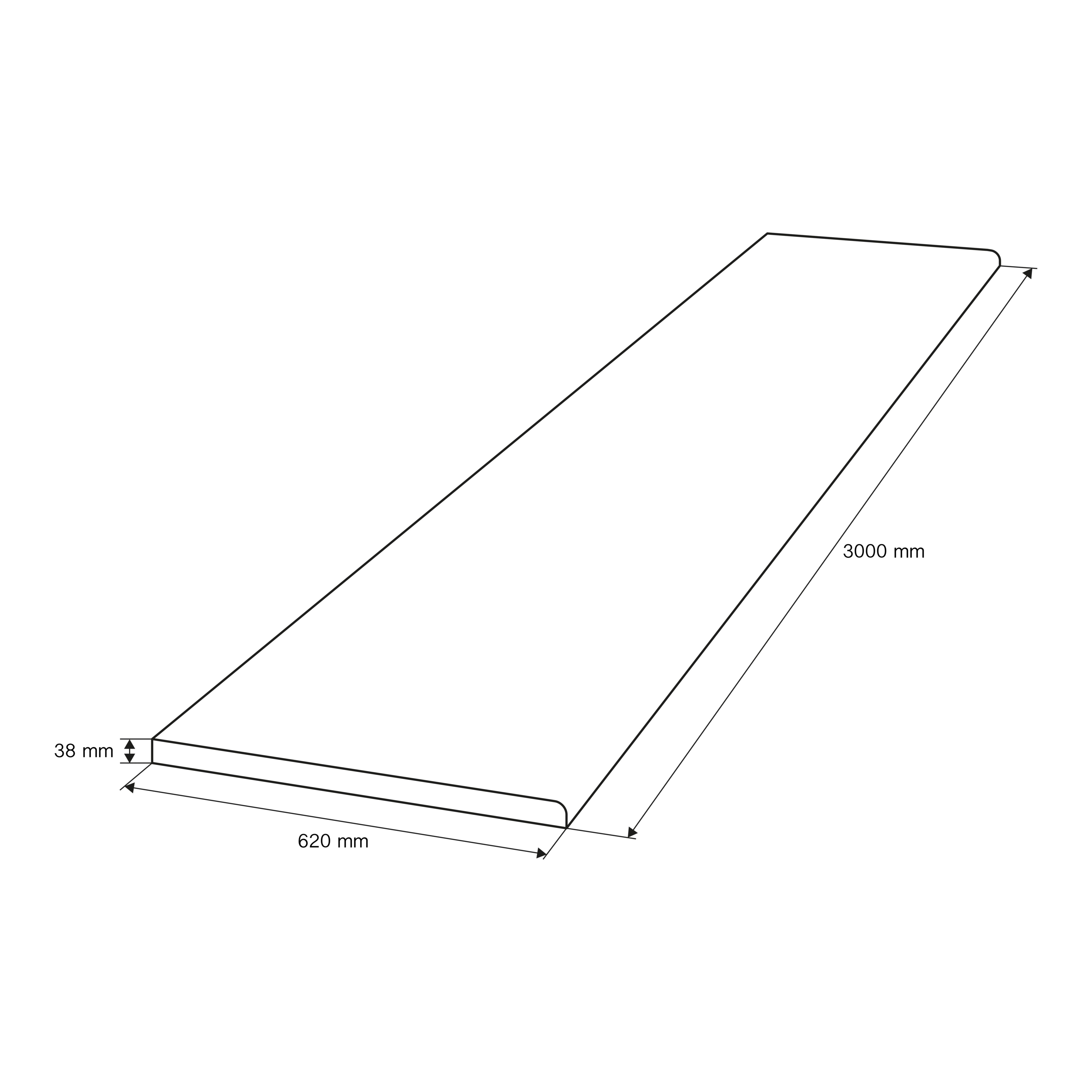 GoodHome 38mm Kabsa Matt Grey Stone effect Laminate Post-formed edge ...