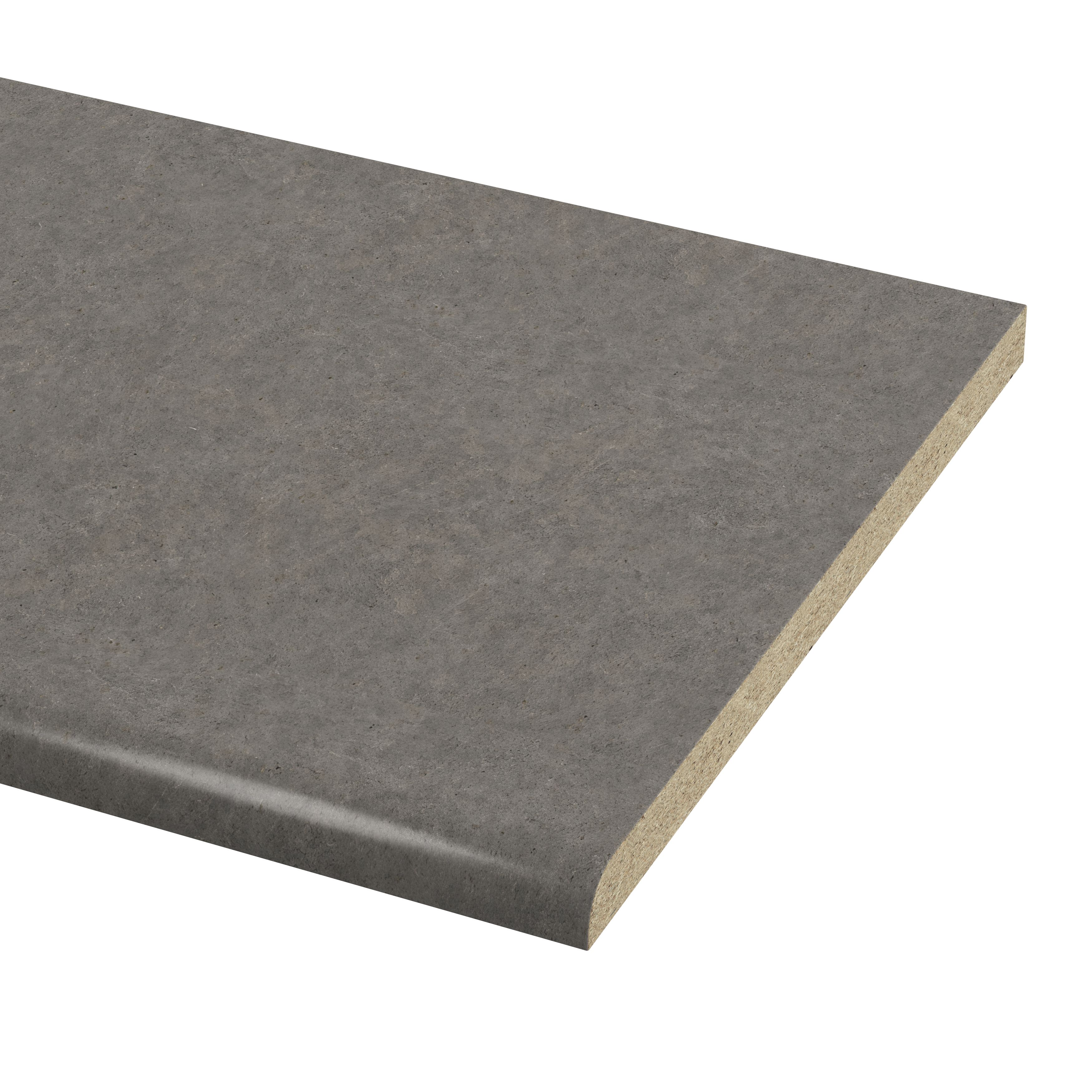 GoodHome 38mm Kabsa Matt Grey Stone effect Laminate Post-formed edge ...