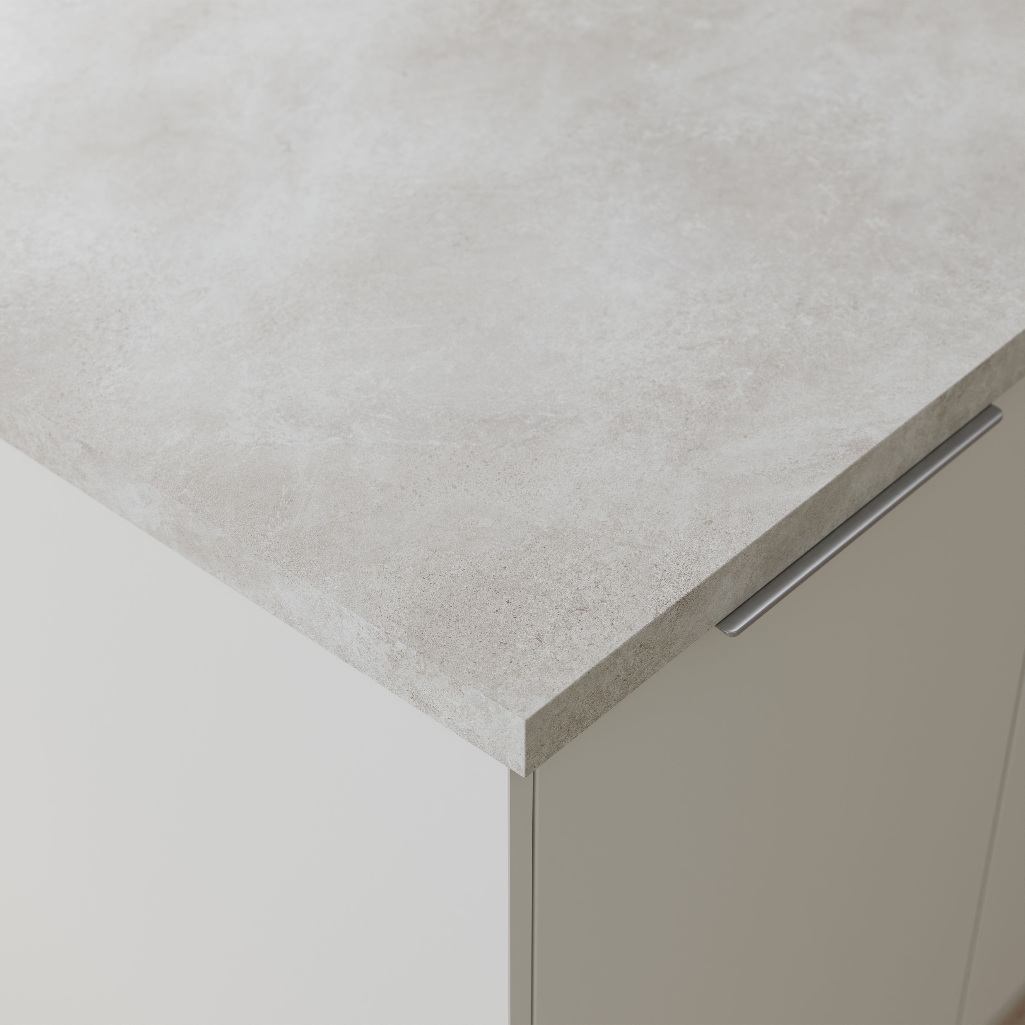 GoodHome 38mm Kala Matt Grey Concrete effect Laminate Square edge Breakfast bar, (L)2000mm