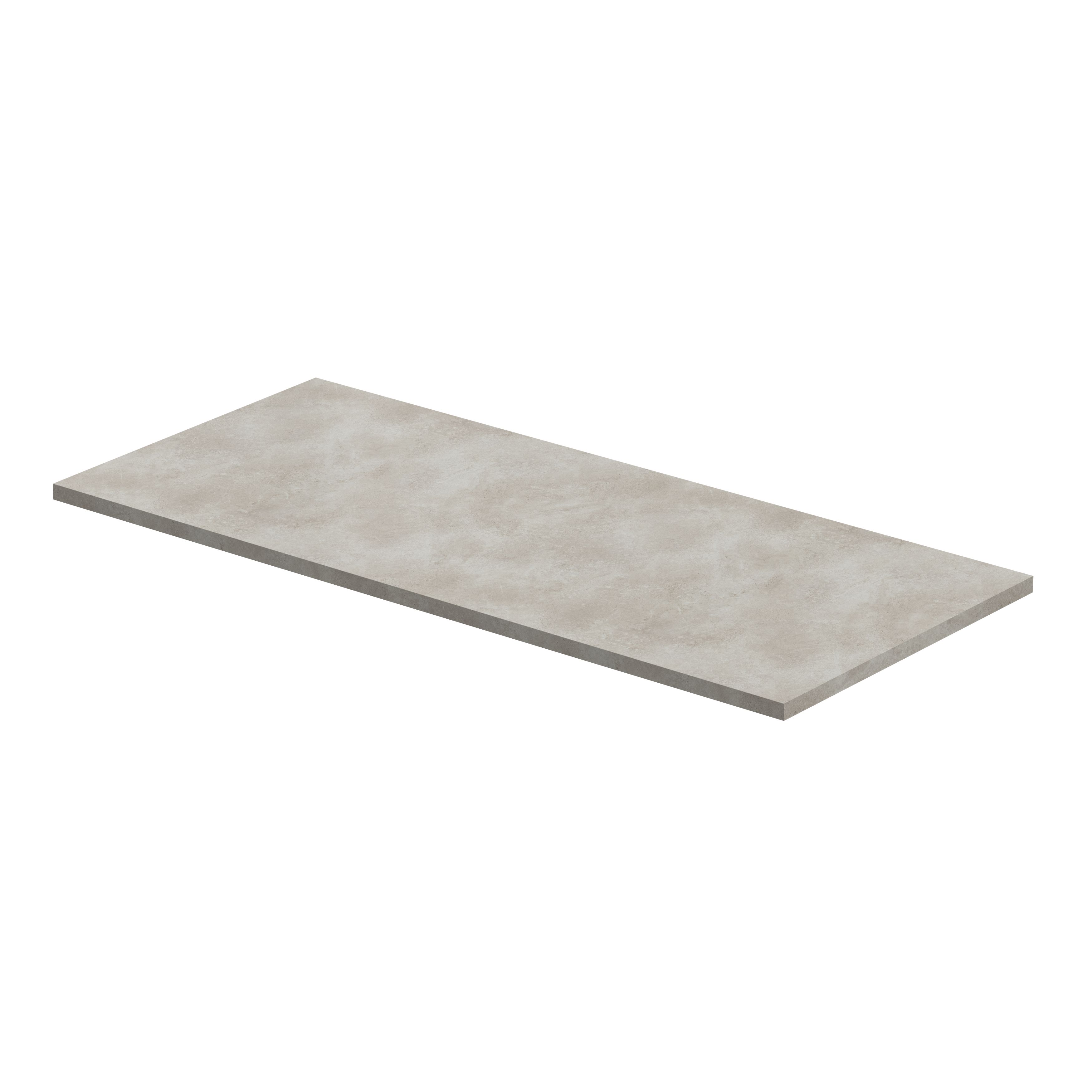 GoodHome 38mm Kala Matt Grey Concrete effect Laminate Square edge Breakfast bar, (L)2000mm