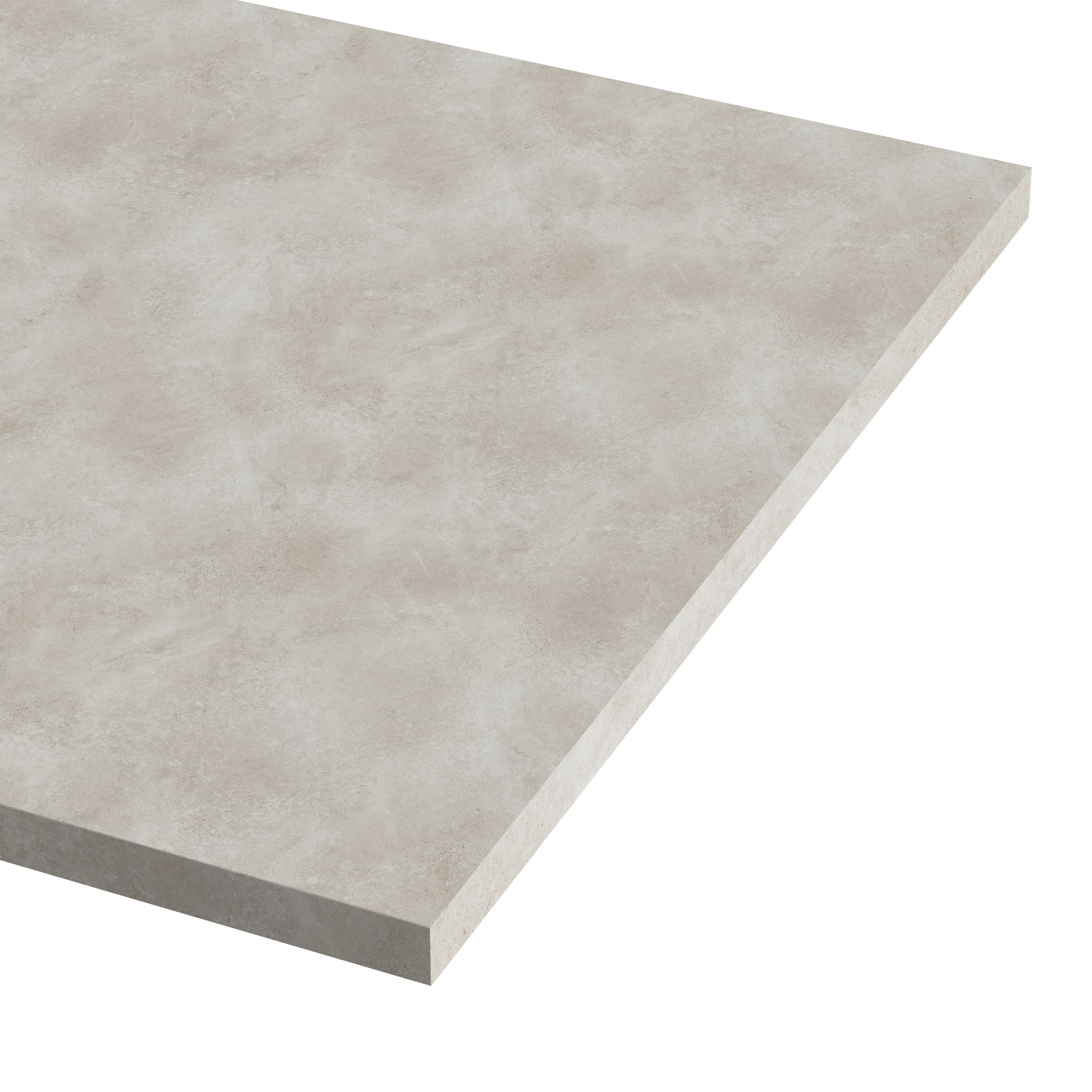 GoodHome 38mm Kala Matt Grey Concrete effect Laminate Square edge Breakfast bar, (L)2000mm