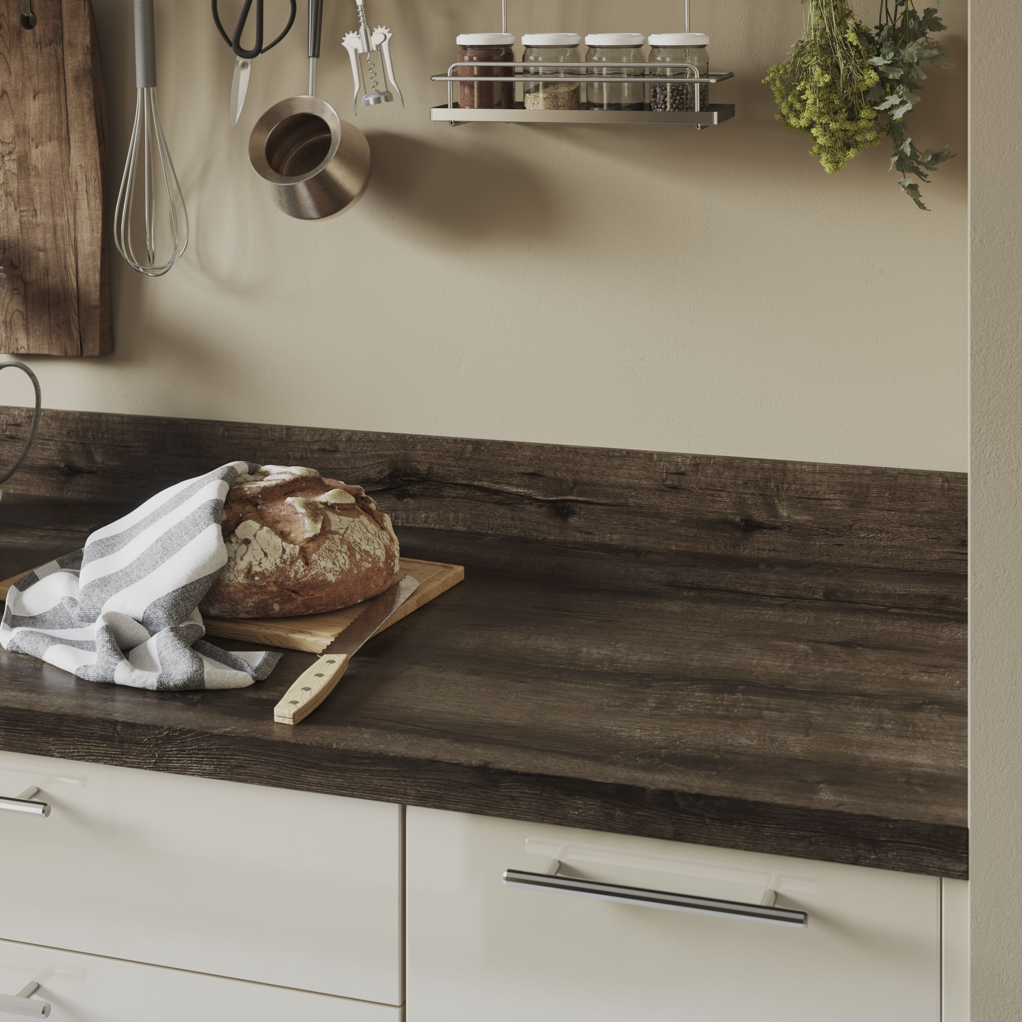 GoodHome 38mm Kala Matt Rustic wood effect Laminate & particle board ...