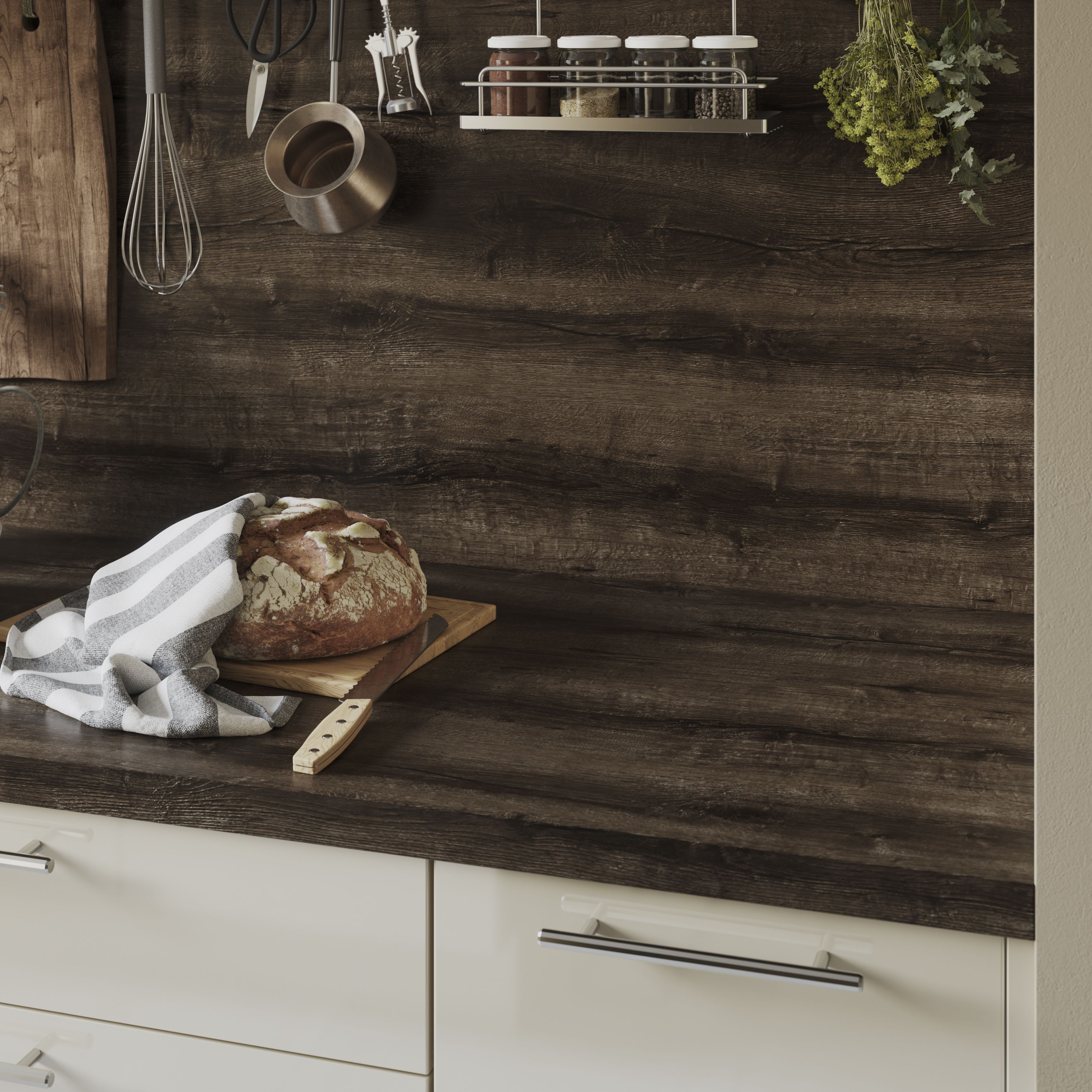 GoodHome 38mm Kala Matt Rustic wood effect Laminate & particle board ...