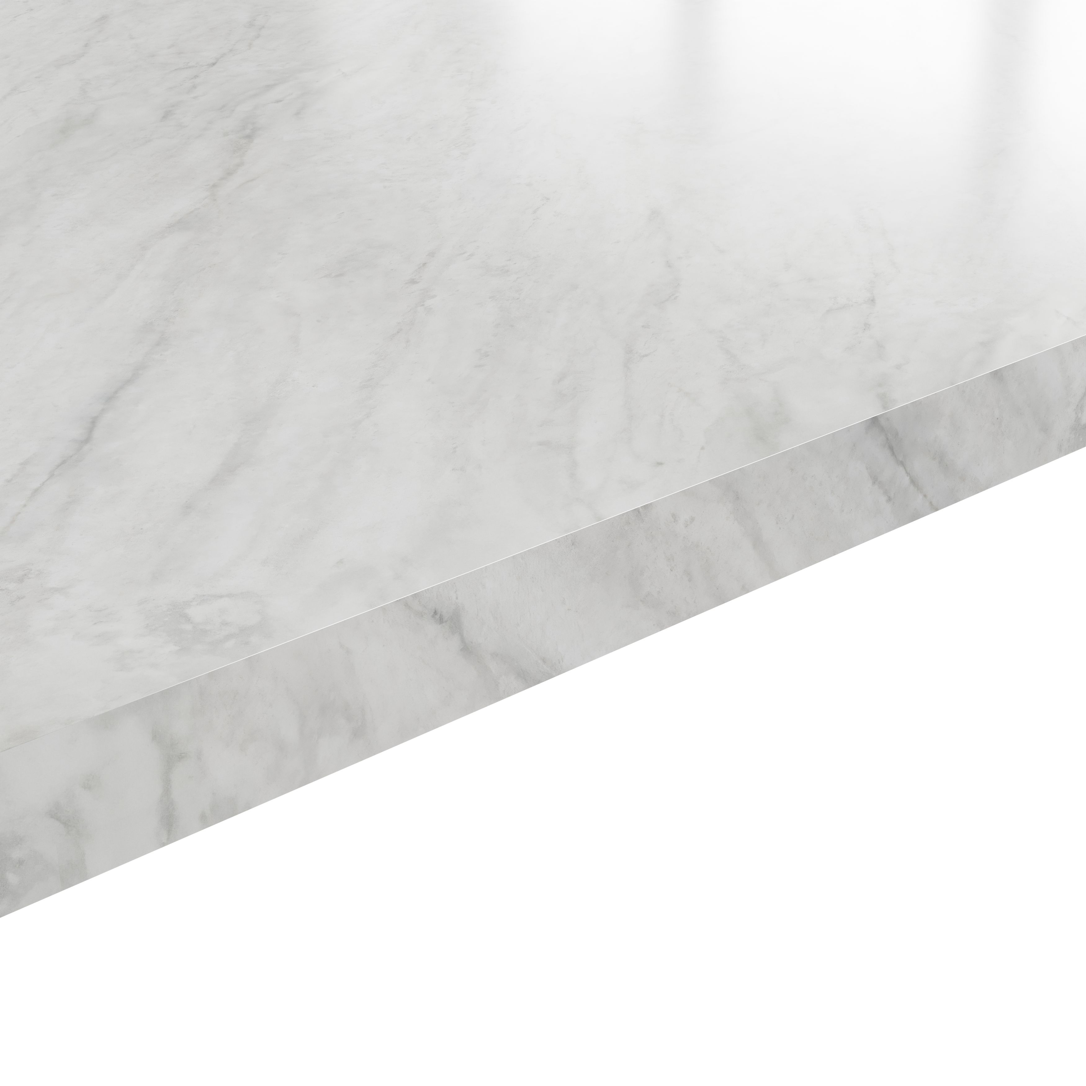 GoodHome 38mm Kala Matt White Quartz effect Laminate Square edge Breakfast bar, (L)2000mm